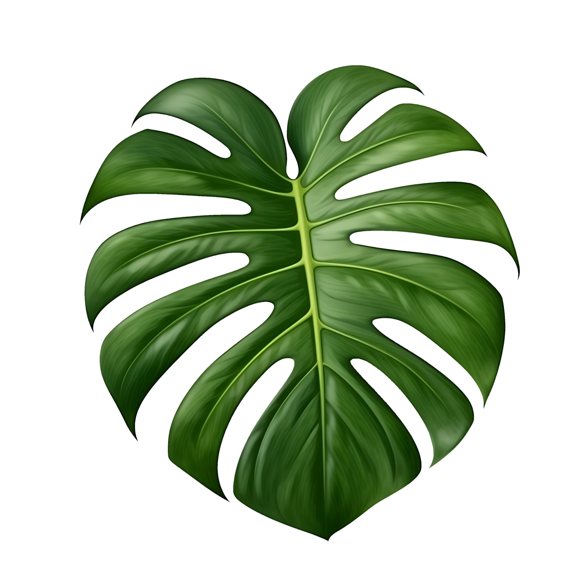 AI generated Clear Elegance, Cutout Monstera Leaf 38154194 PNG