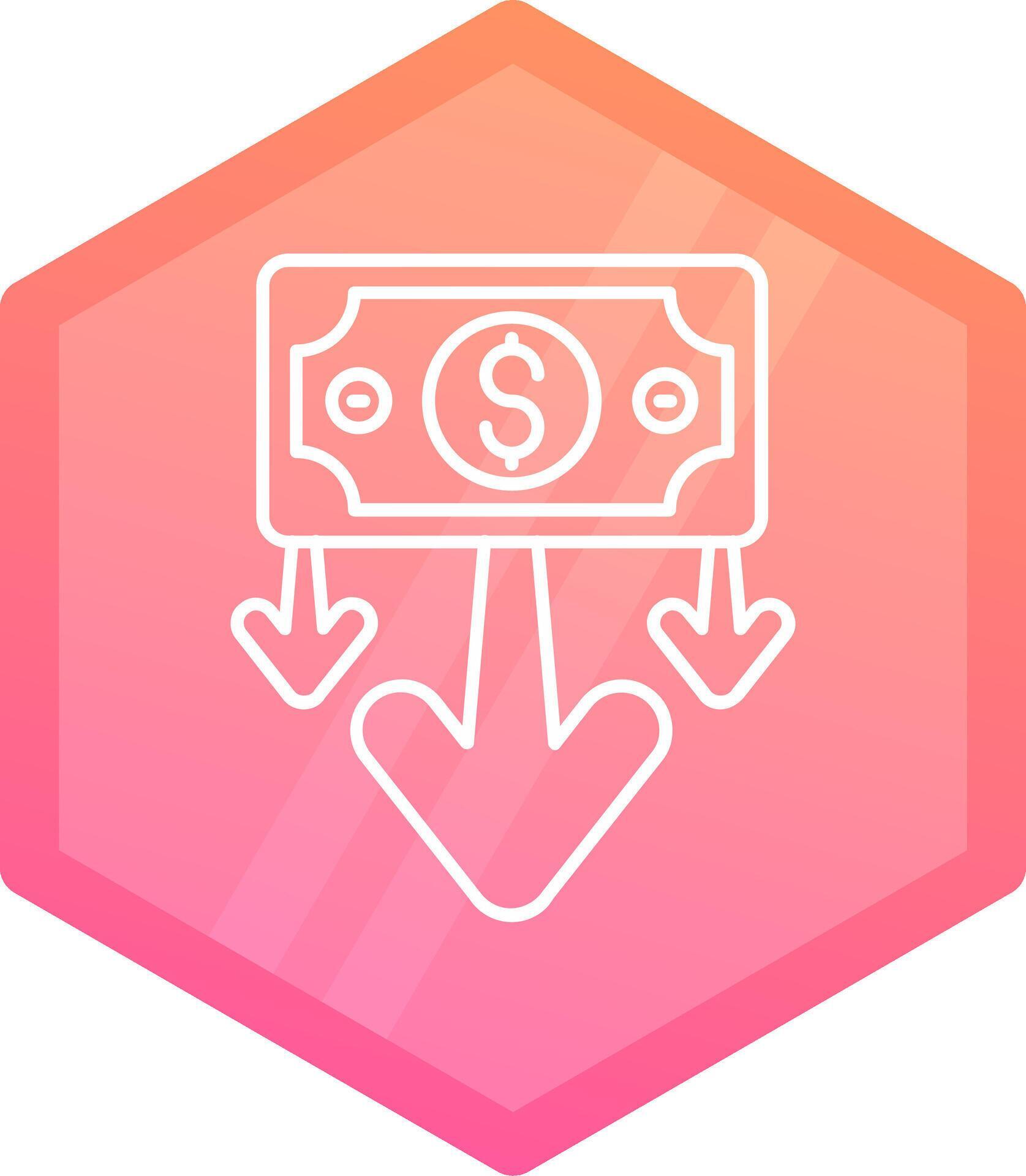 Decrease Gradient polygon Icon 38181668 Vector Art at Vecteezy