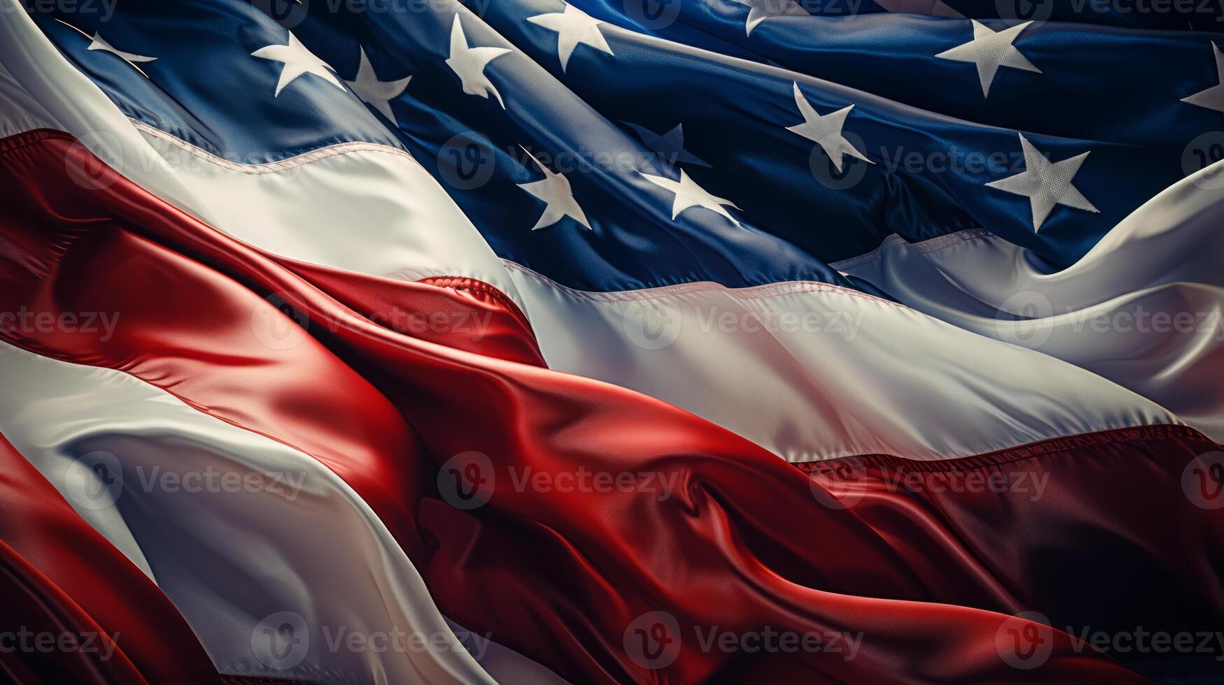 AI generated American flag waving in the wind. Neural network AI ...