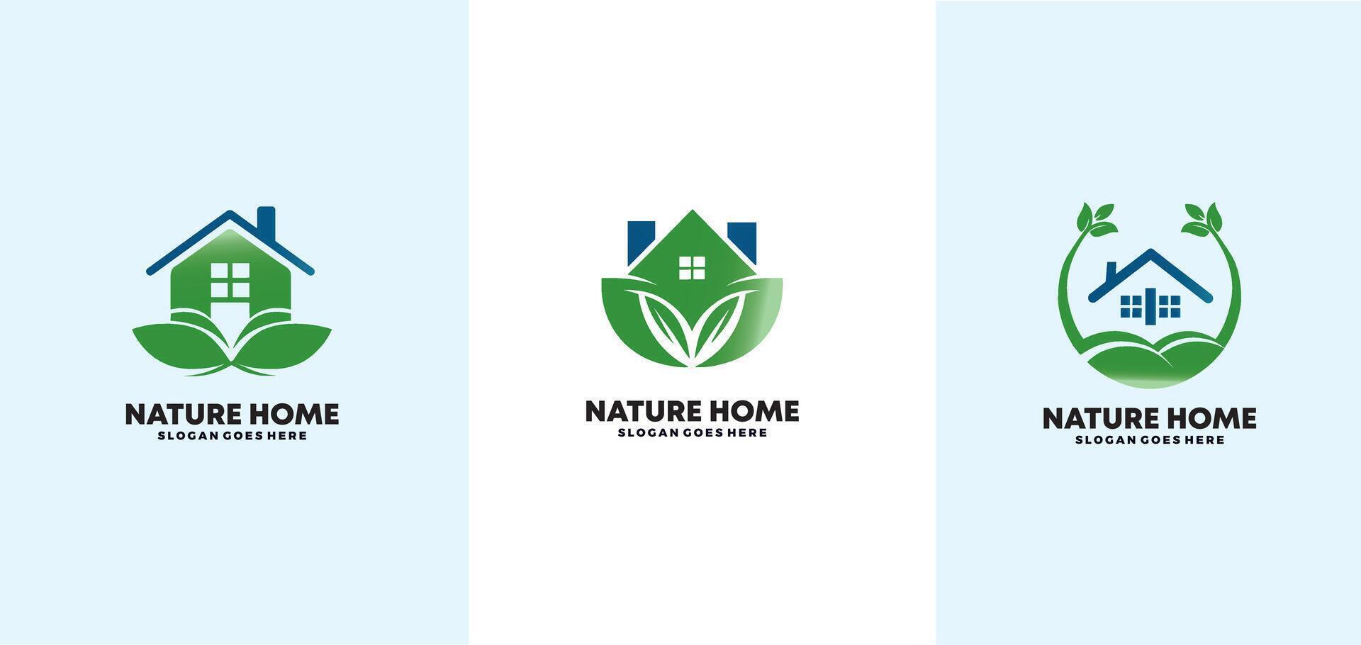 nature green home logo design, vector symbol icon design with home ... nature green home logo design, vector symbol icon design with home ...