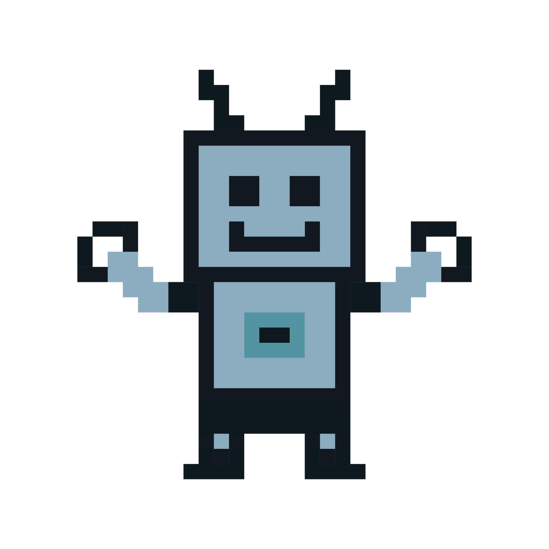 Cute pixel cartoon robot ai 8bit character game robot or AI for education chat vector big head 8 ...
