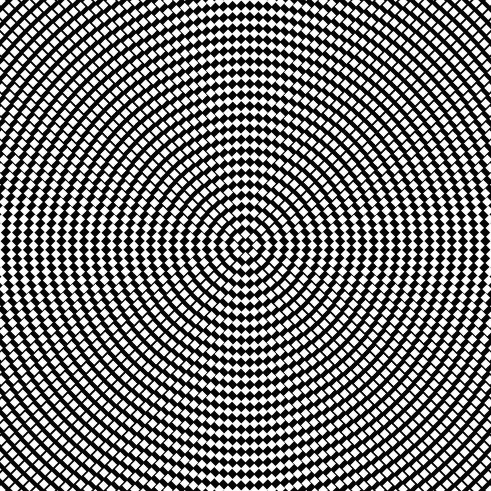 Geometrical black and white round circular square pattern background - monochrome abstract ...