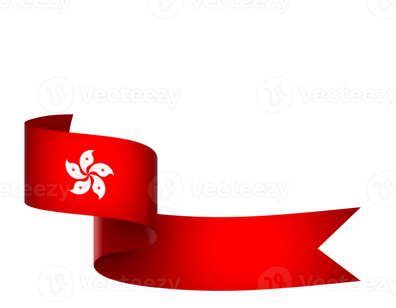 Hong Kong Flag Element Design National Independence Day Banner Ribbon
