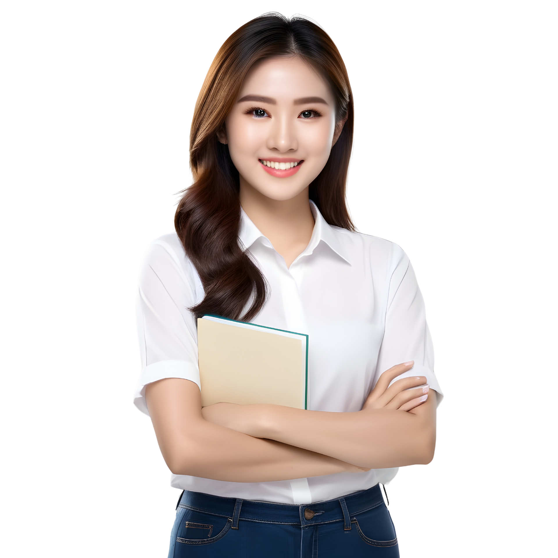 AI generated Asian female student smiling happily on PNG transparent ... AI generated Asian female student smiling happily on PNG transparent ...