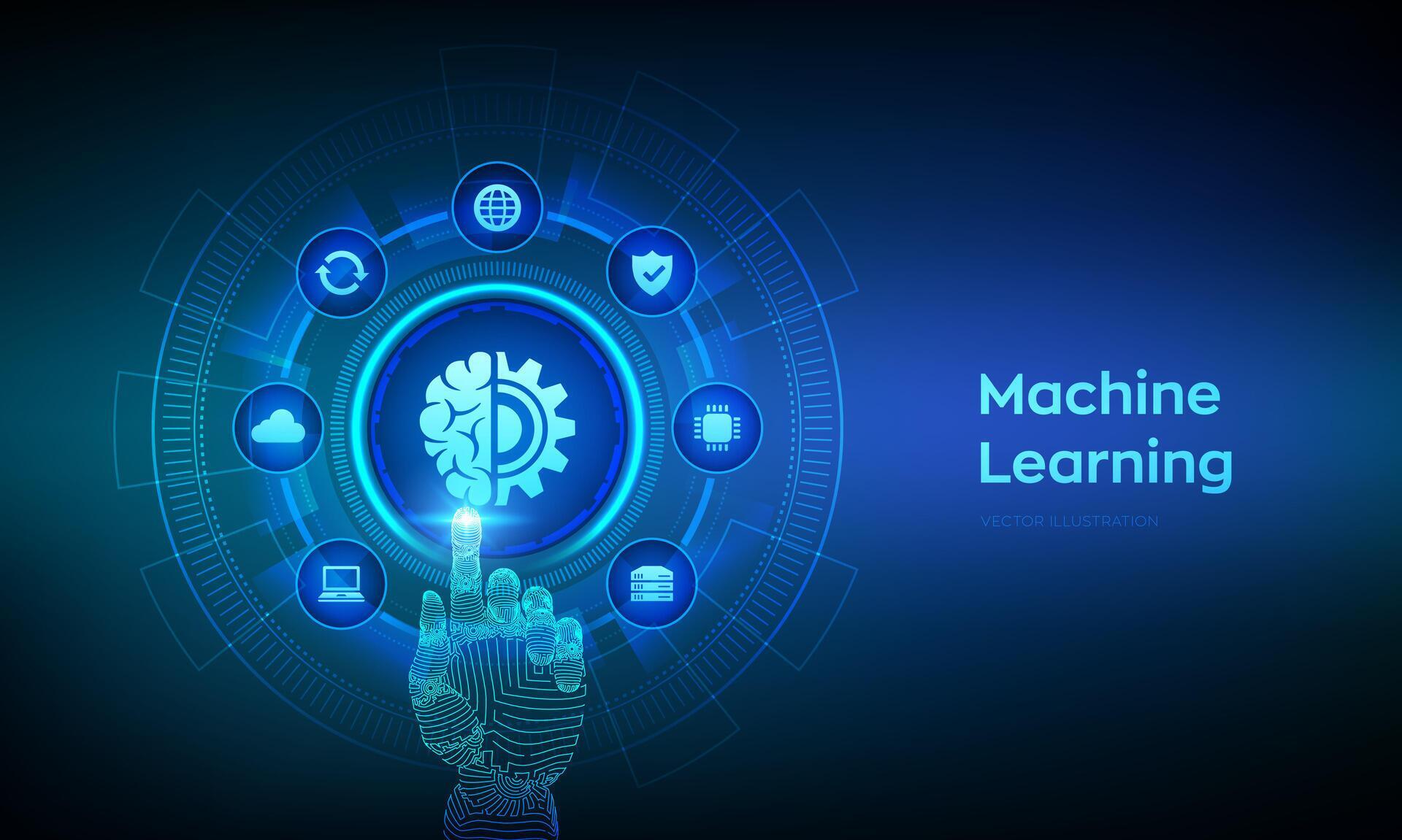 Machine learning. AI Artificial Intelligence. Deep learning. Data mining, Big Data, algorithm ...