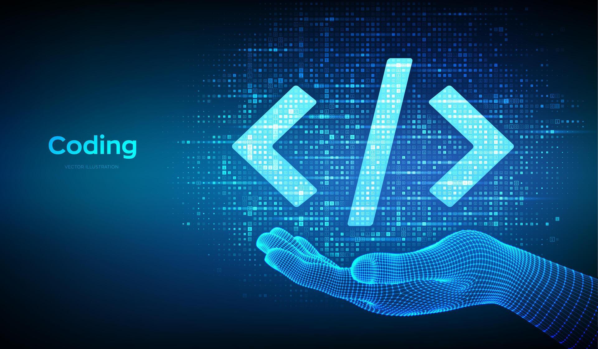 programación código. codificación o hacker signo. programación código ...