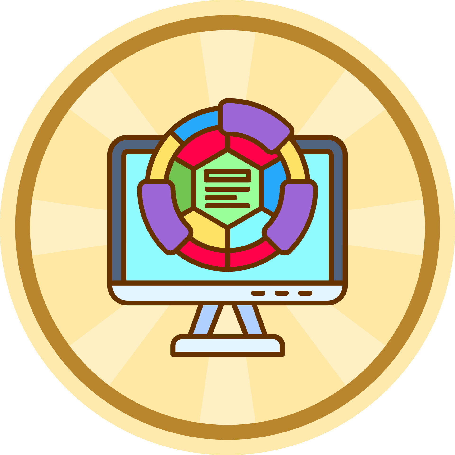 Computer Comic circle Icon 38274708 Vector Art at Vecteezy