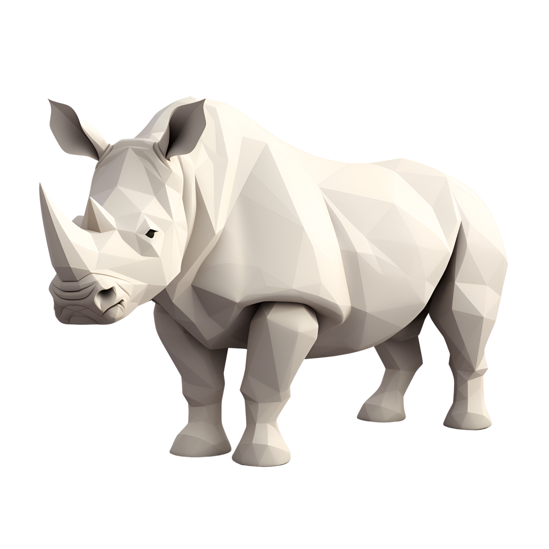 Ai Generated Rhinoceros 3d Cartoon Illustration No Background Perfect For Print On Demand