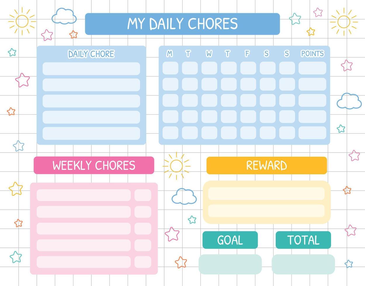 Printable Responsibility Chore Chart Editable Chore Chart, Kids Chore