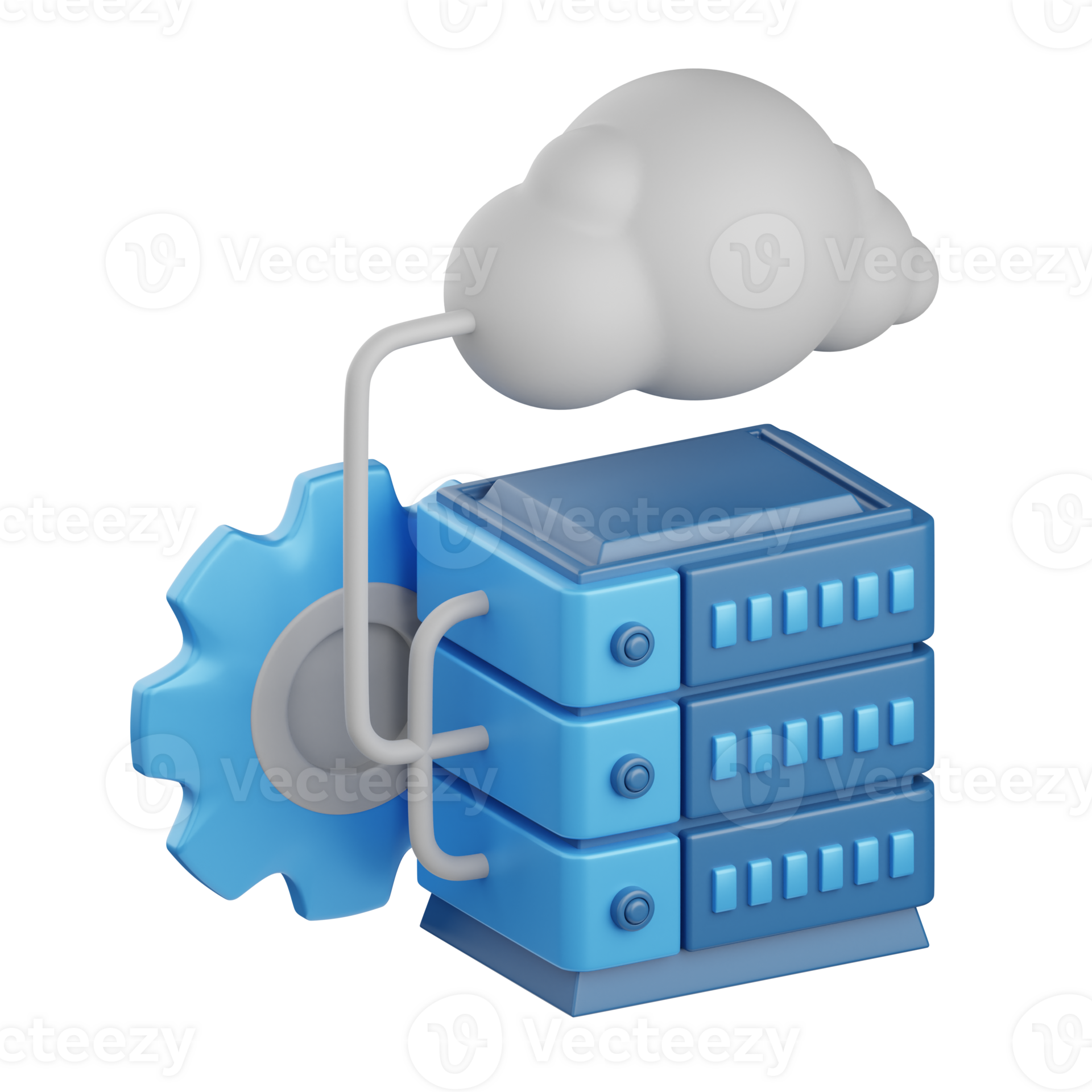 3d rendering database server isolated useful for business, analytics, web, money and finance ...