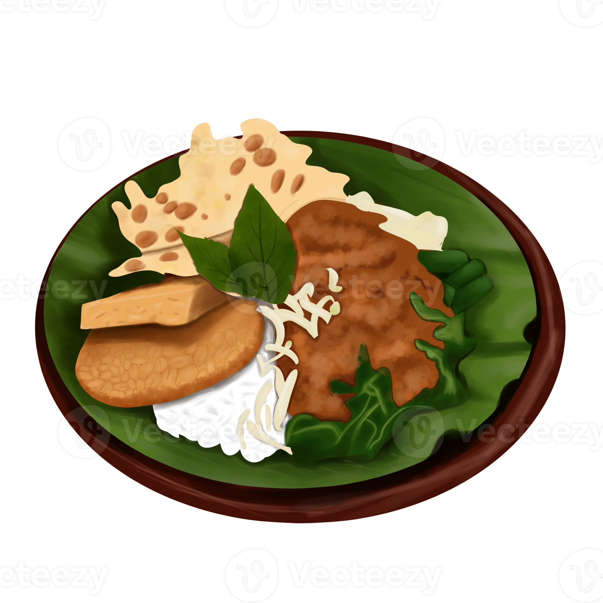 Indonesian Tradisional Food Illustration Nasi Pecel 38365514 Png
