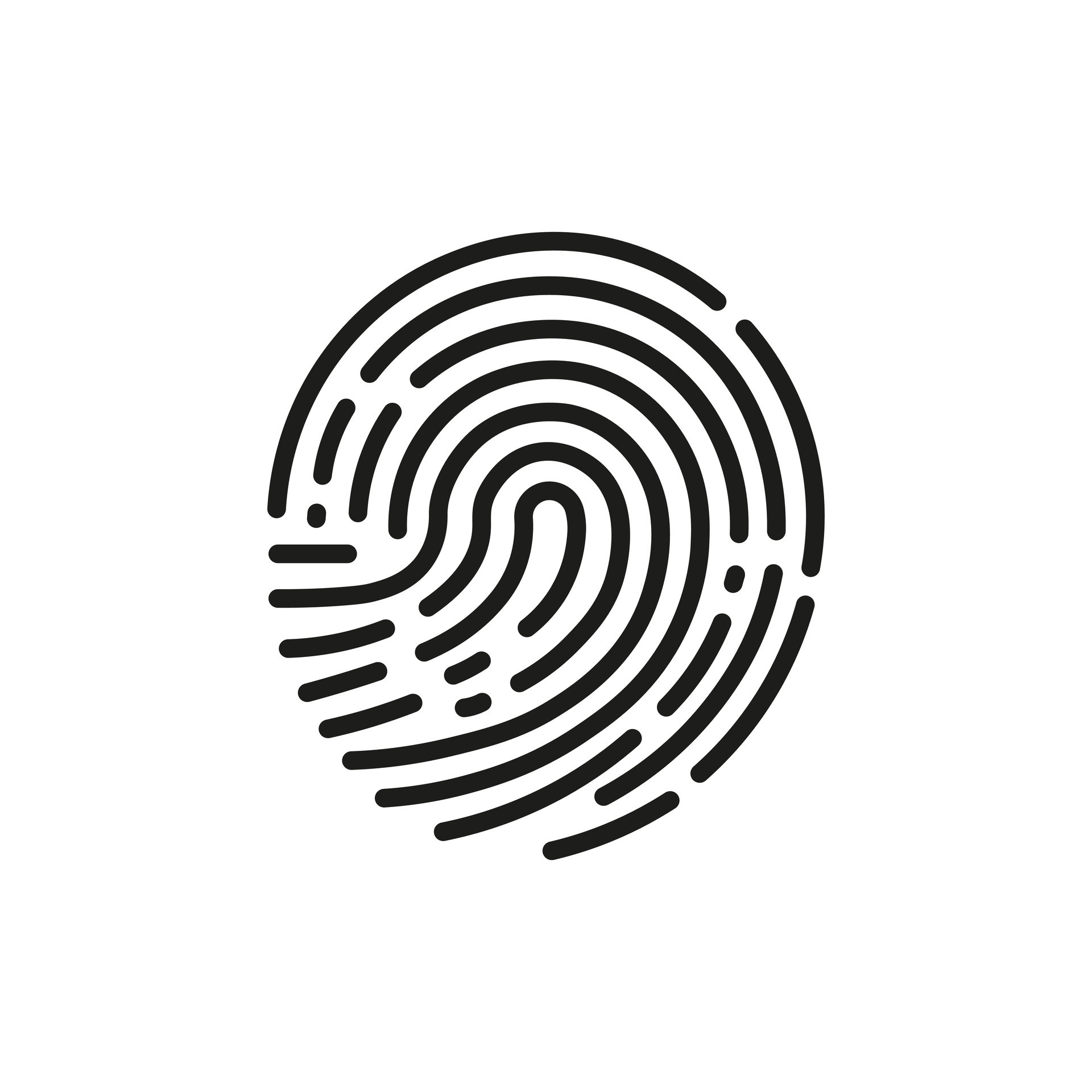 Fingerprint Icon Security Access Concept Biometrics System Vector