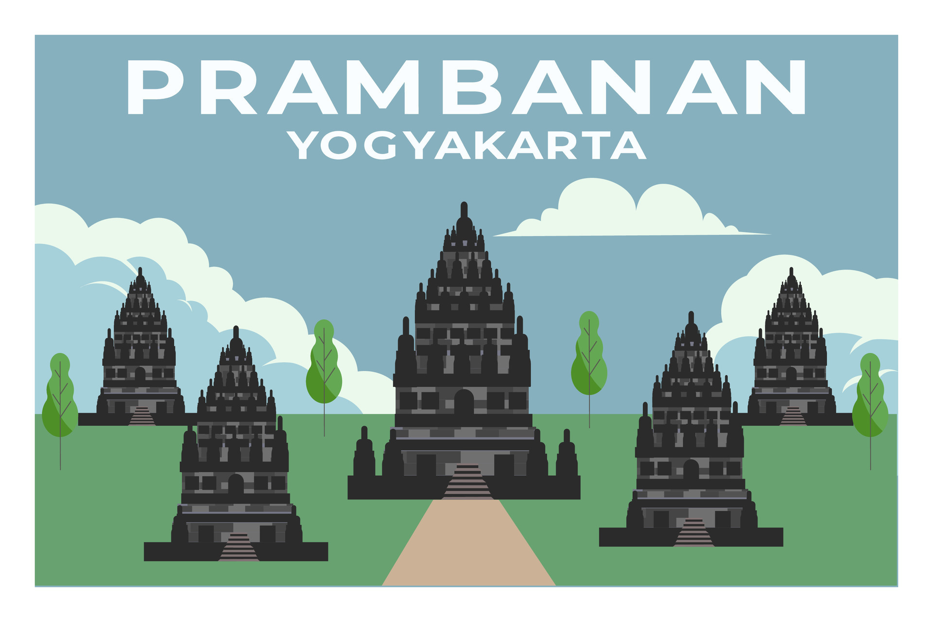 Prambanan temple Yogyakarta 38446117 Vector Art at Vecteezy