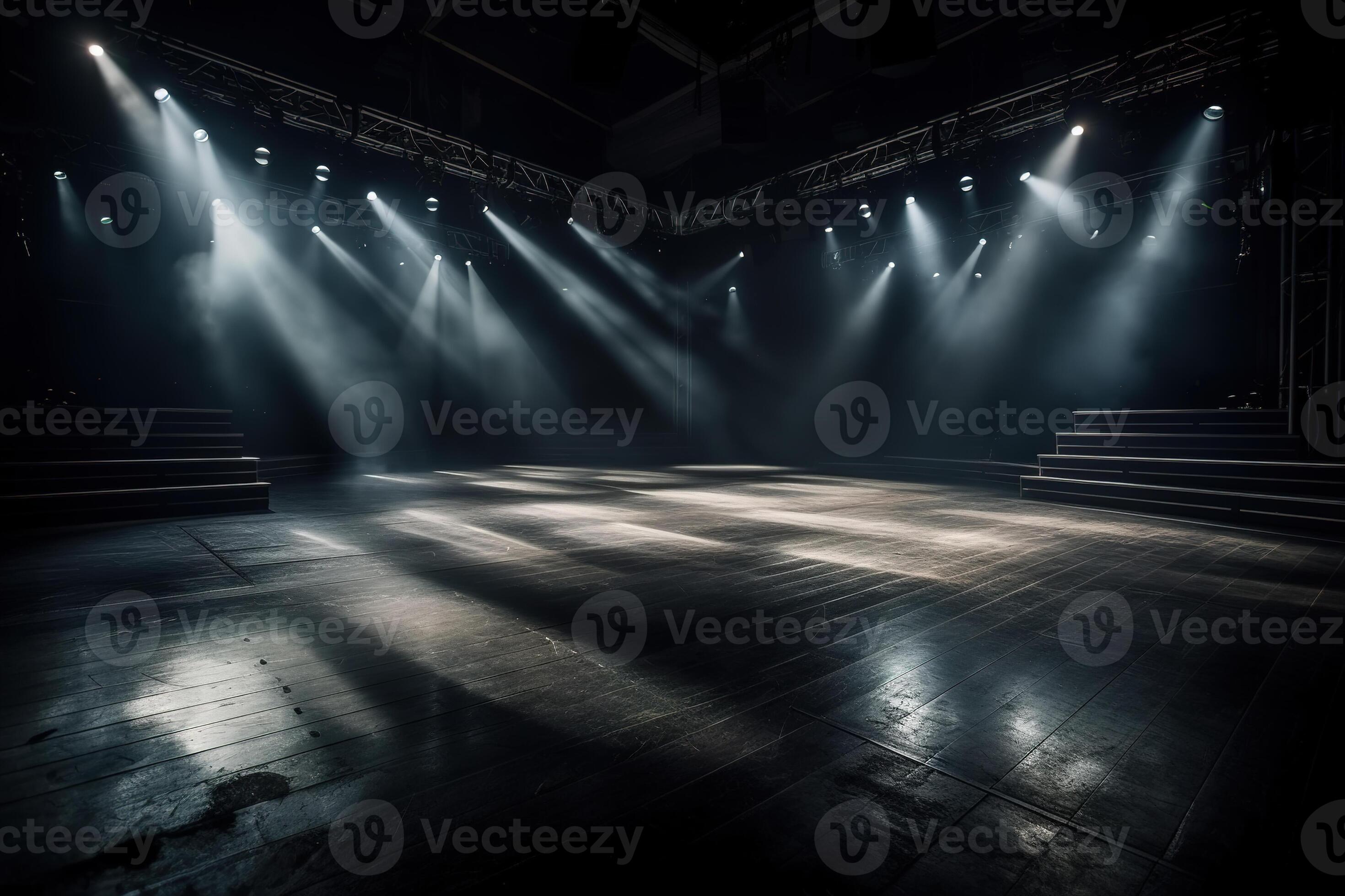 Ai Generated Concert Hall Wooden Empty Stage Illuminated By Spotlights Generative Ai 38448155
