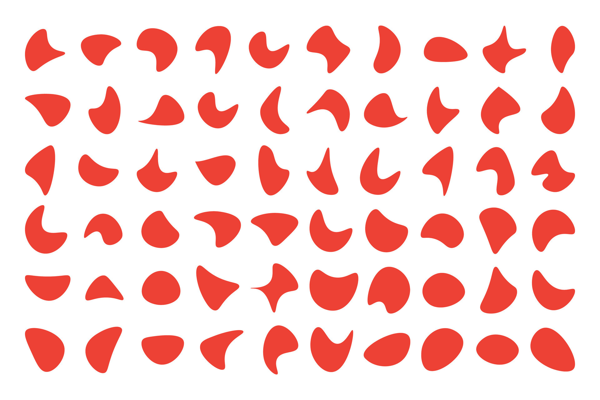 Random blob shapes. Organic blobs set. Rounded abstract organic shape ...