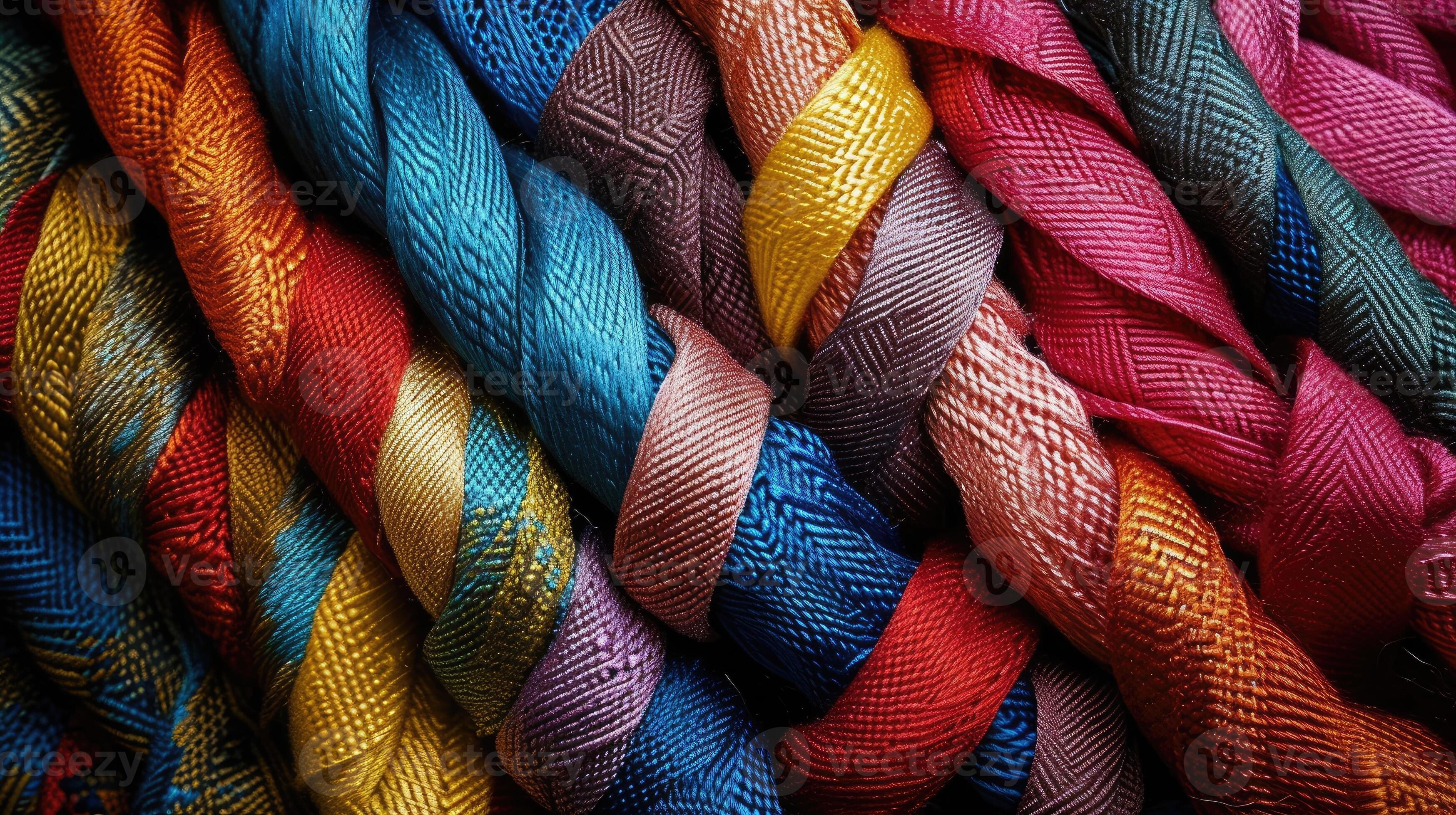 AI generated Diagonally angled interweaving fabric threads creating dynamic patterns, Ai ...