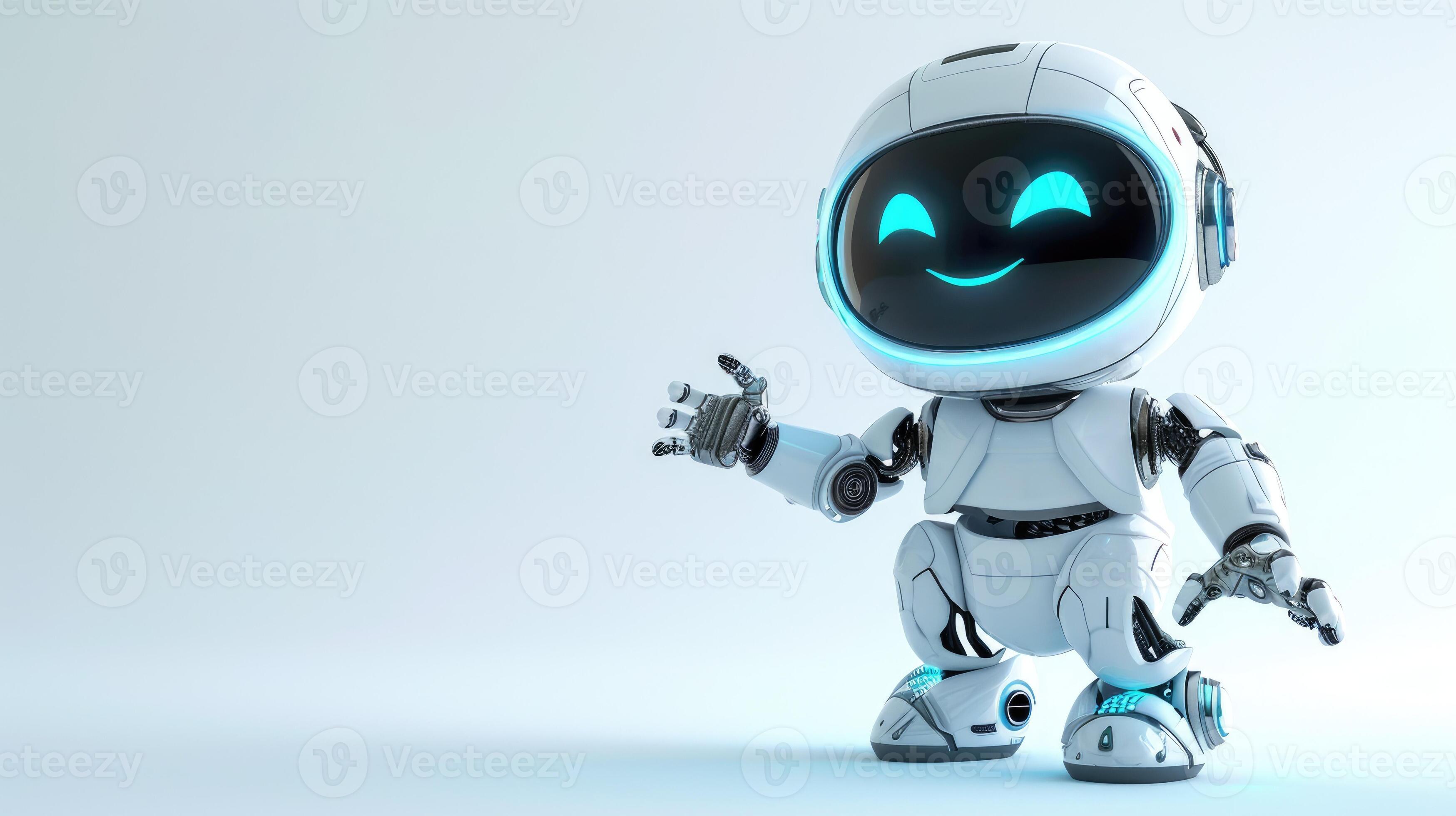 AI generated Adorable robot grinning and extending a friendly wave, Ai Generated 38456657 Stock ...