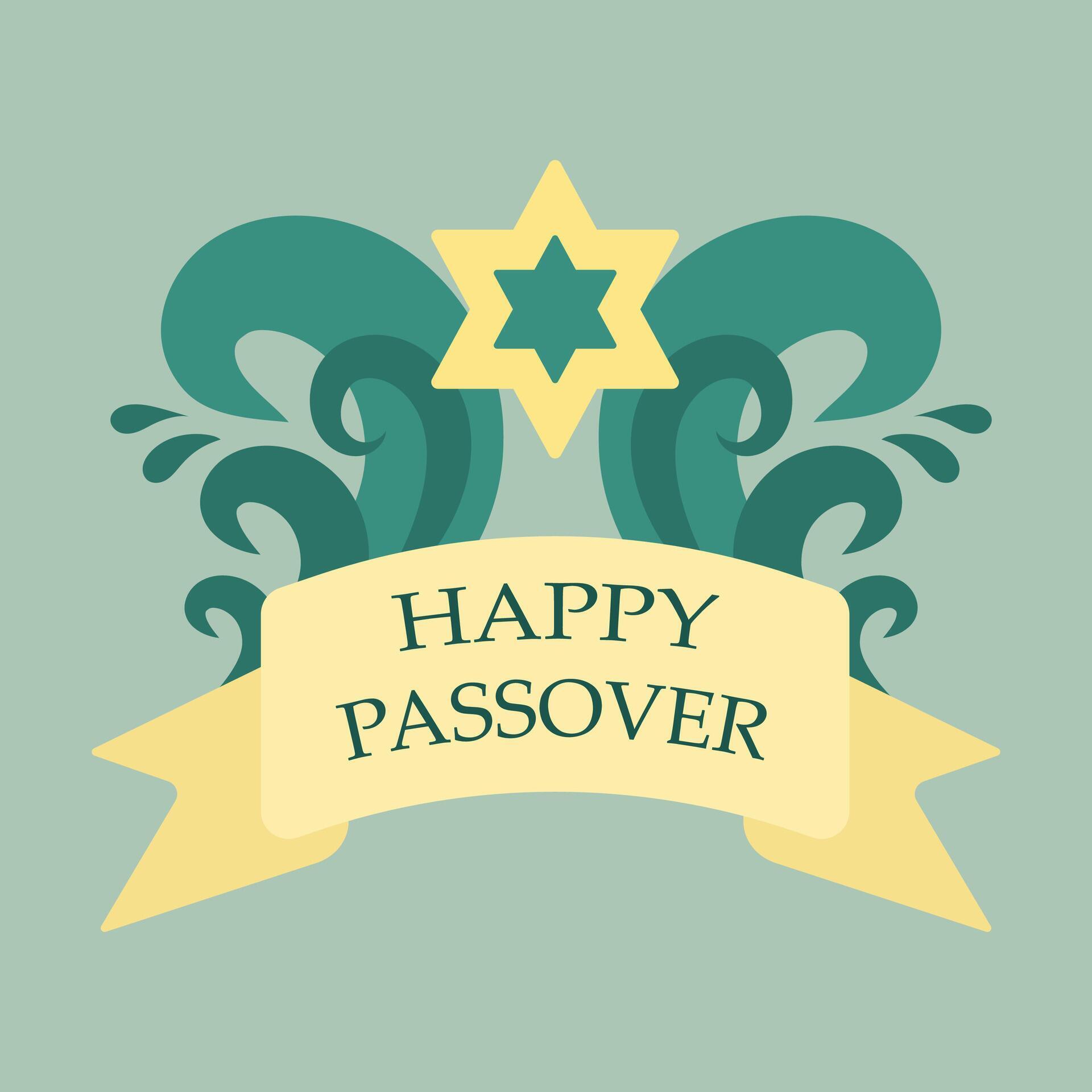 Holiday Passover Concept Star Of David Waves And Text Template For Happy Passover Greeting