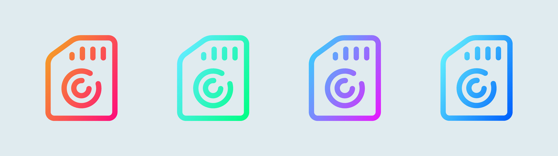 Memory Usage Line Icon In Gradient Colors Storage Signs Vector