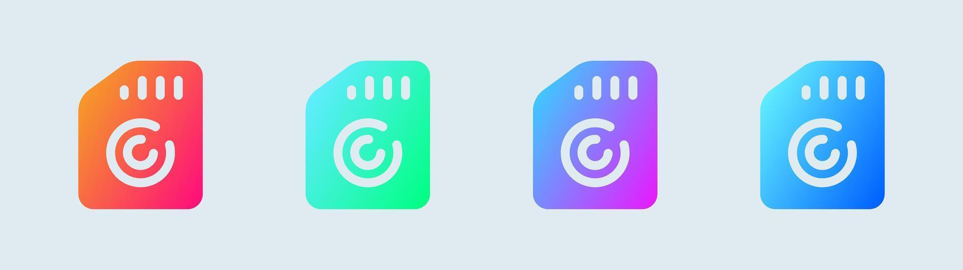 Memory Usage Solid Icon In Gradient Colors Storage Signs Vector