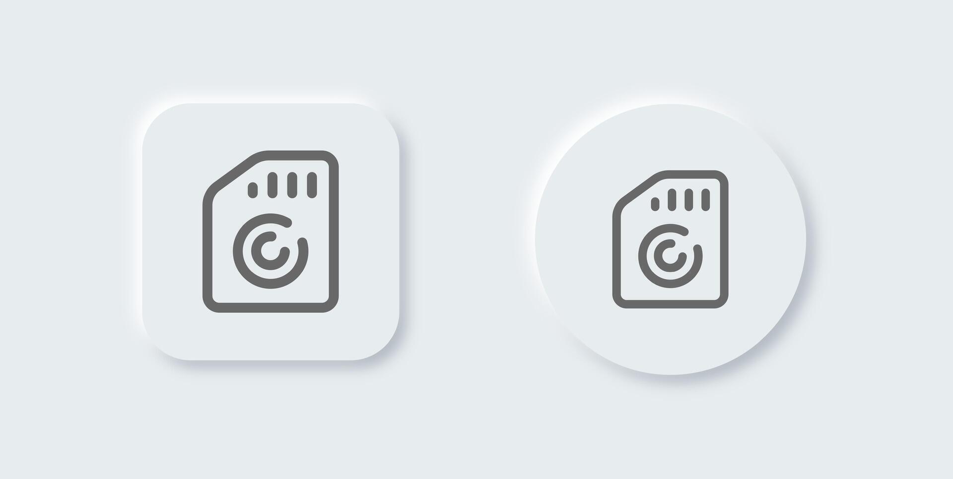 Memory Usage Line Icon In Neomorphic Design Style Storage Signs Vector