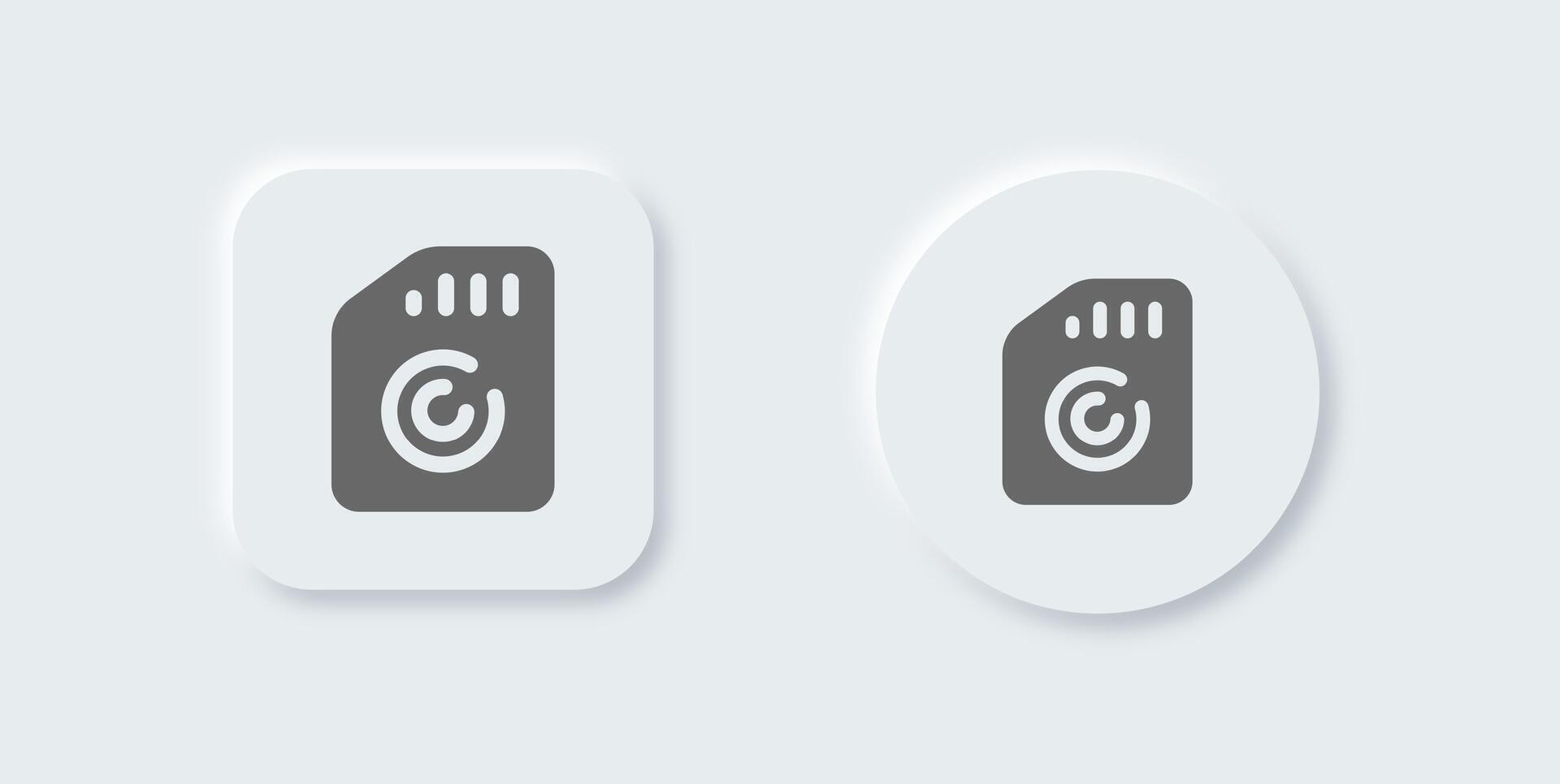 Memory Usage Solid Icon In Neomorphic Design Style Storage Signs