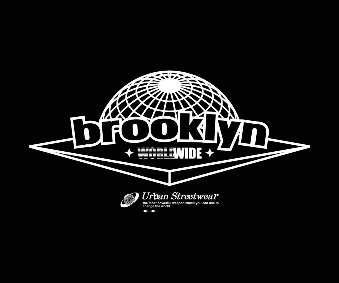 Aesthetic Illustration Of Brooklyn Streetwear T Shirt Design Vector
