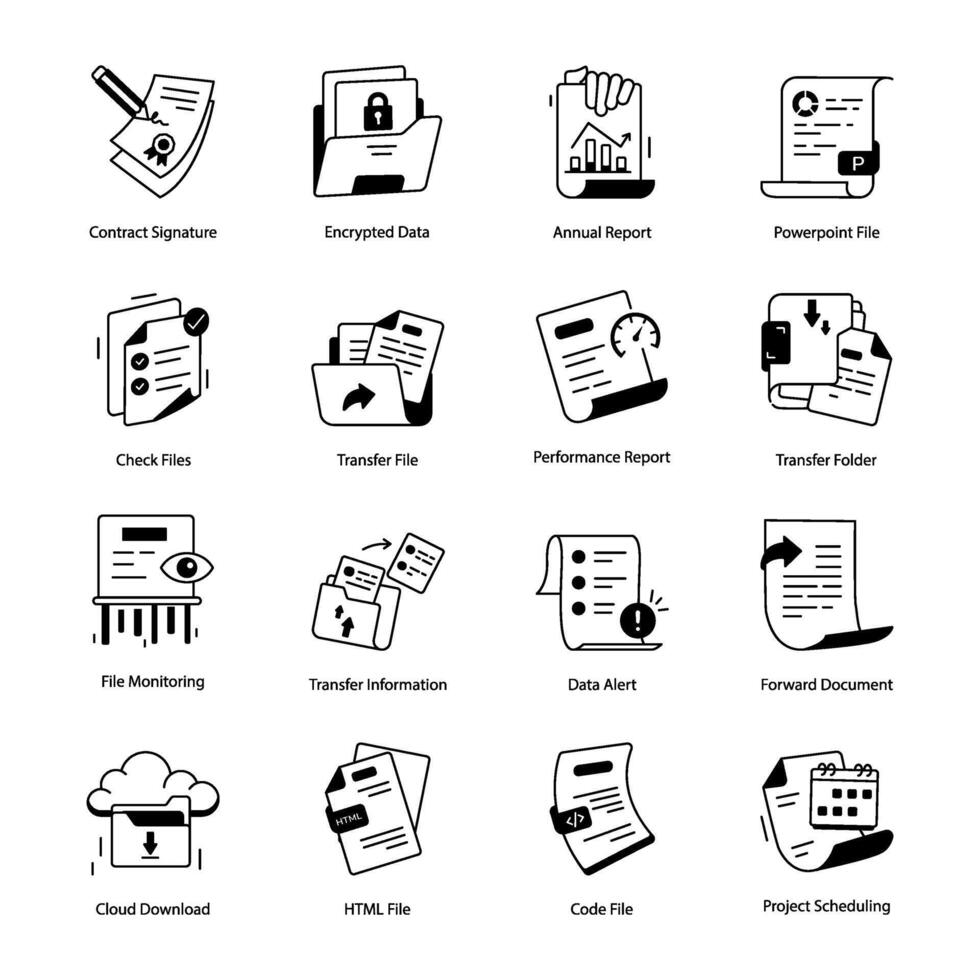 Bundle of Files and Content Linear Icons 38468967 Vector Art at Vecteezy
