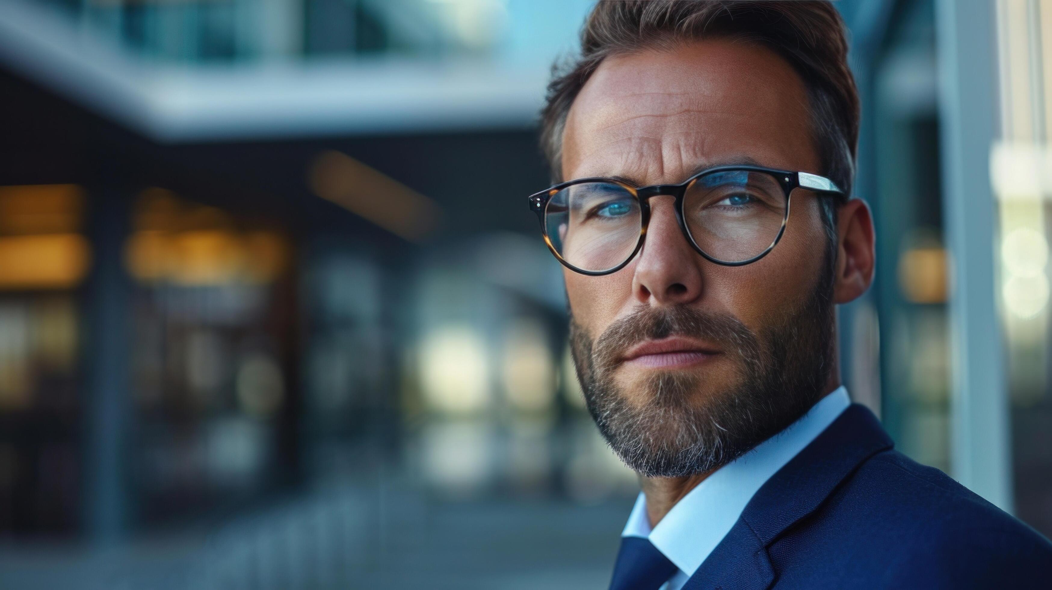 Ai Generated Modern Businessman Navigating Cutting Edge Technology With