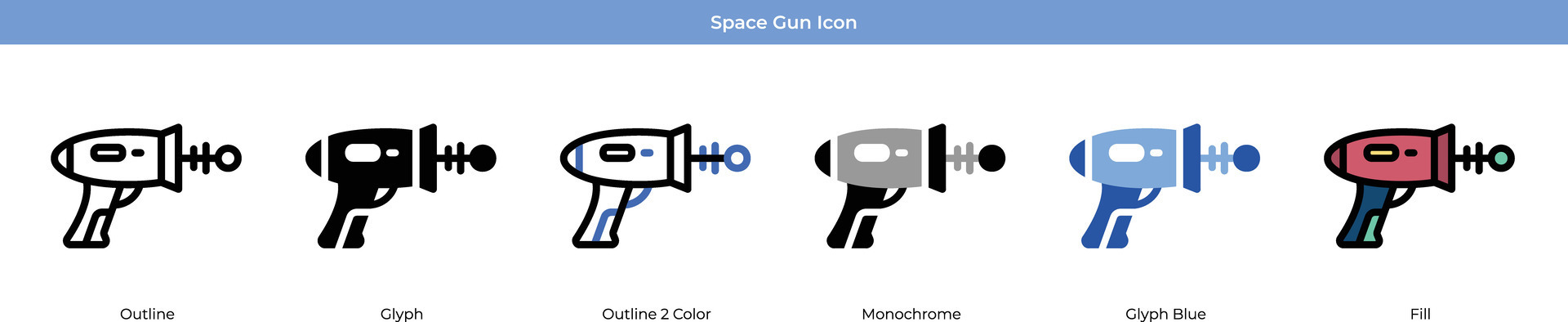 Space Gun Icon Set 38479297 Vector Art At Vecteezy