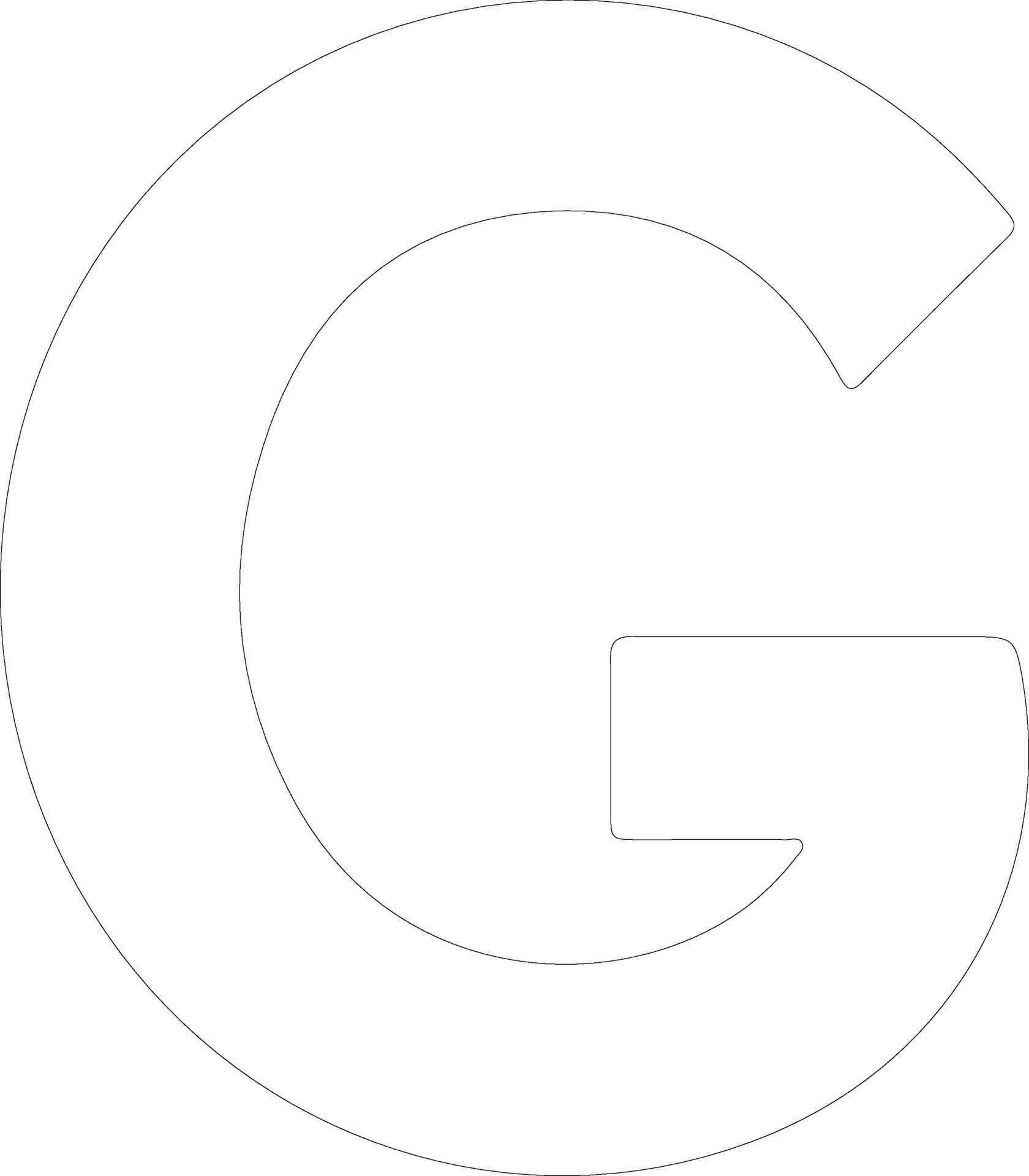 Letter G outline silhouette 38485386 Vector Art at Vecteezy