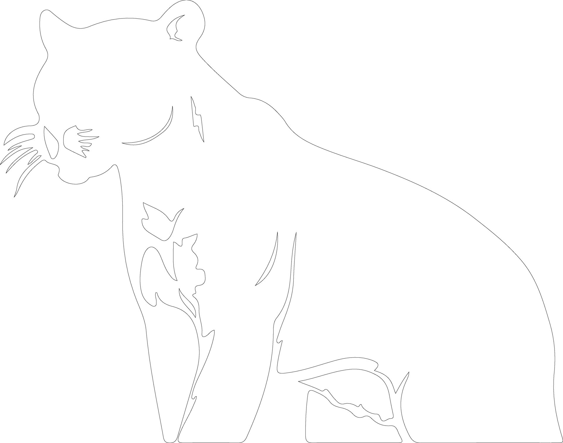 cougar outline silhouette 38489552 Vector Art at Vecteezy