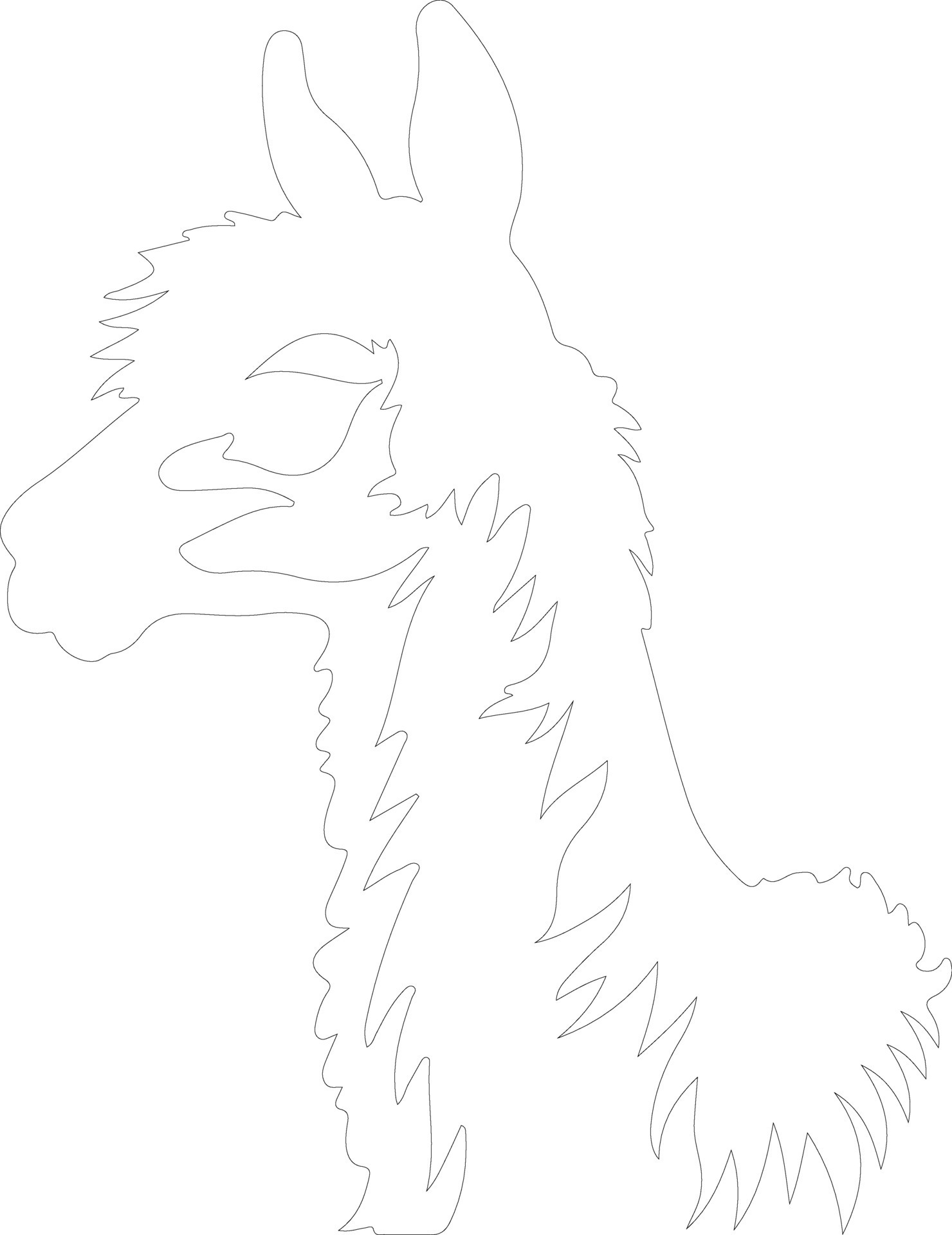 llama outline silhouette 38494222 Vector Art at Vecteezy