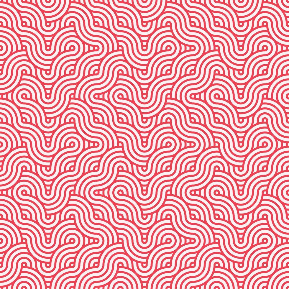 Red seamless abstract geometric japanese overlapping circles lines and waves pattern 38495269 ...