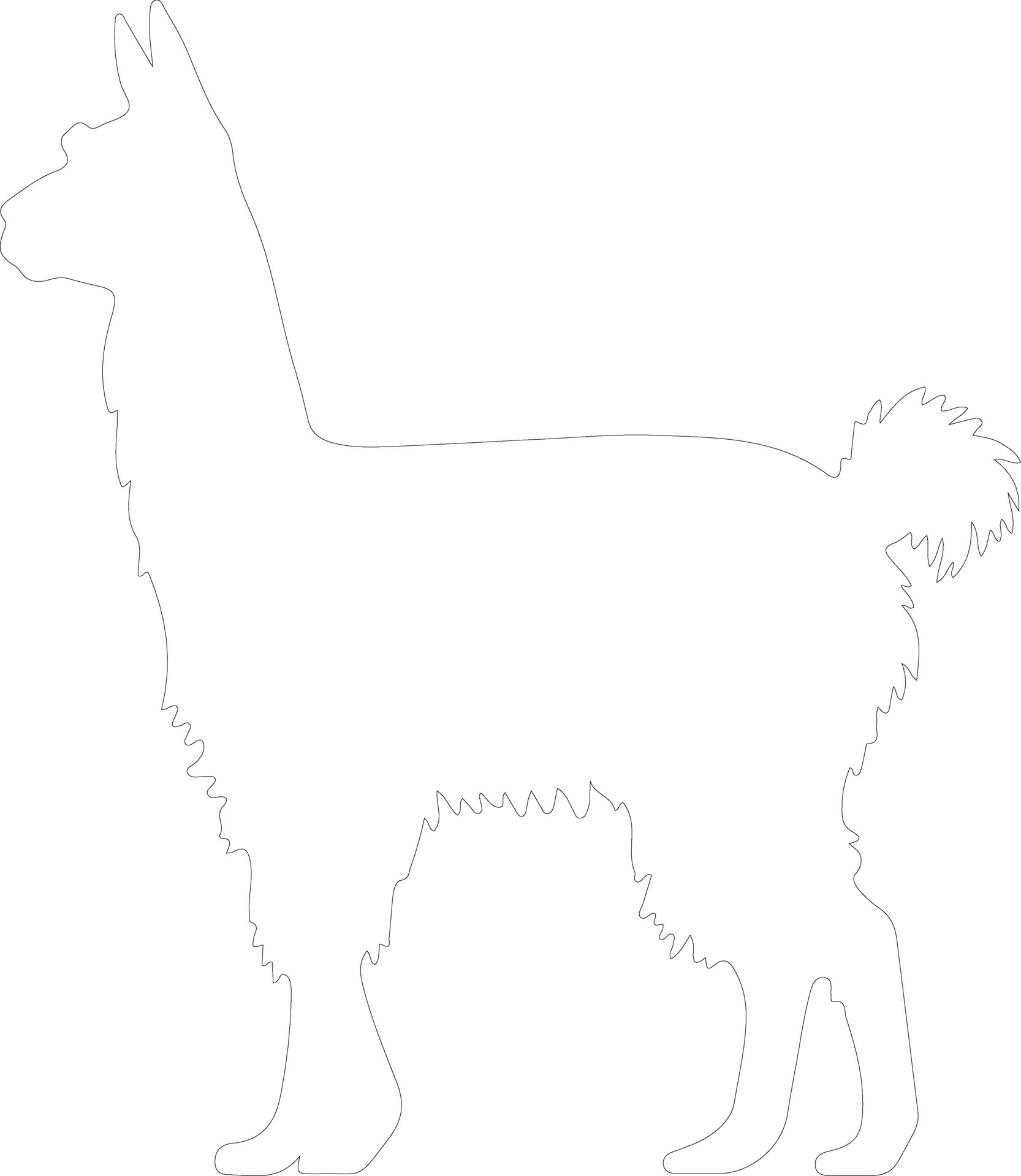 llama outline silhouette 38495545 Vector Art at Vecteezy
