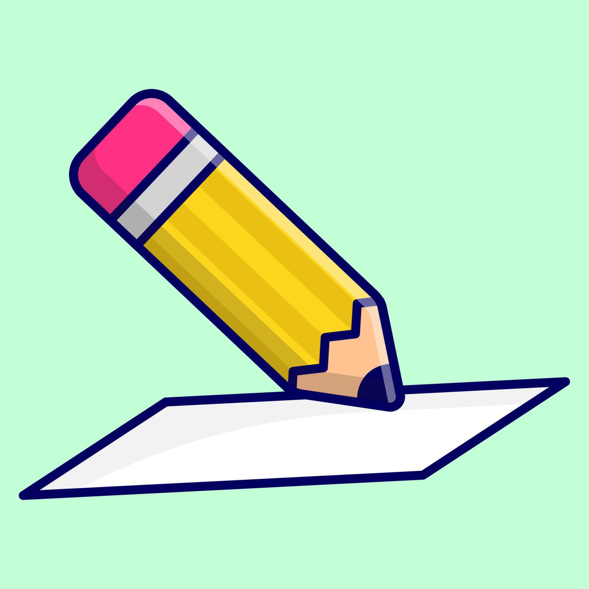 free vector cartoon pencil and paper art design, vector illustration 38498767 Vector Art at Vecteezy