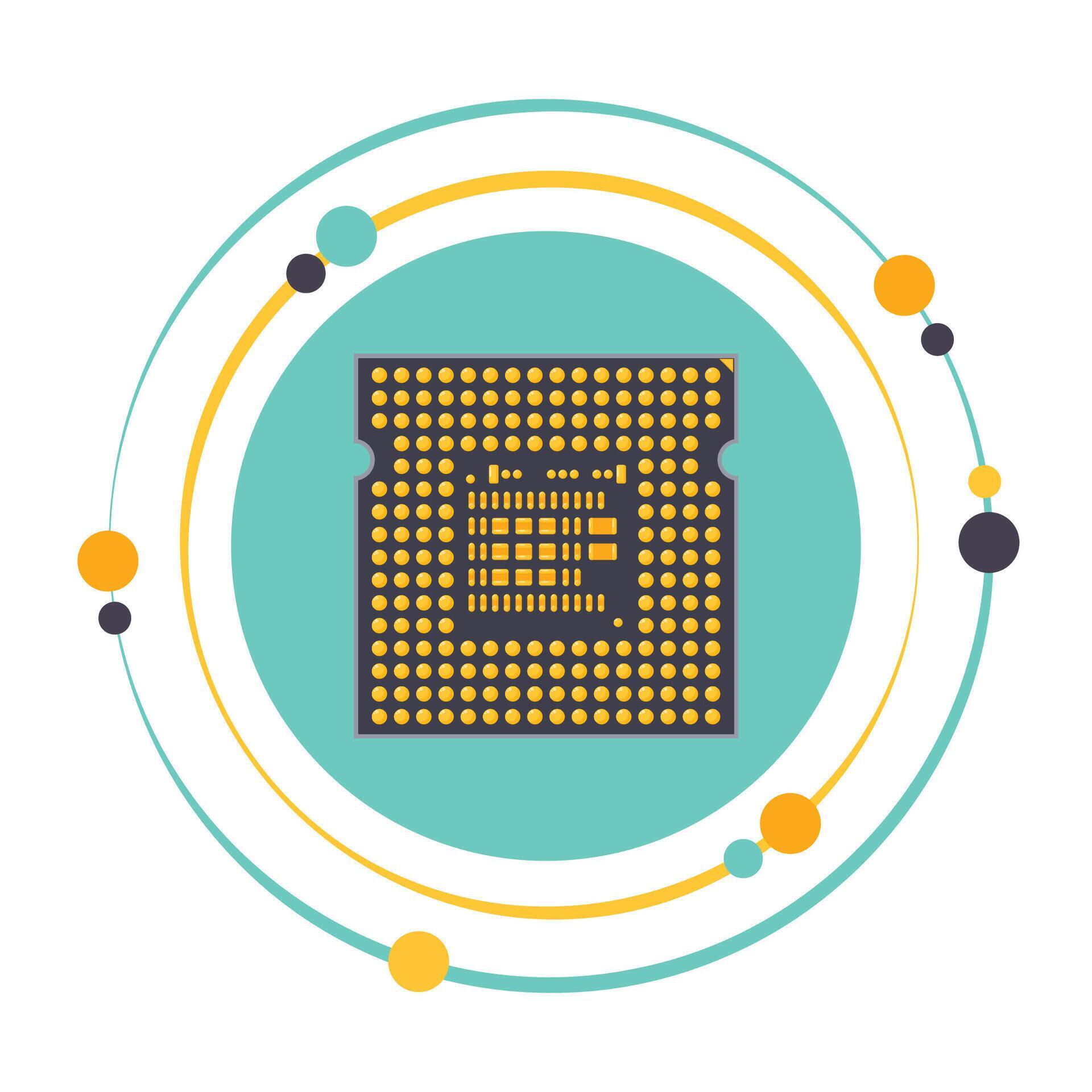 Cpu Central Processing Unit Microchip Technology Vector Illustration Graphic 38504792 Vector Art