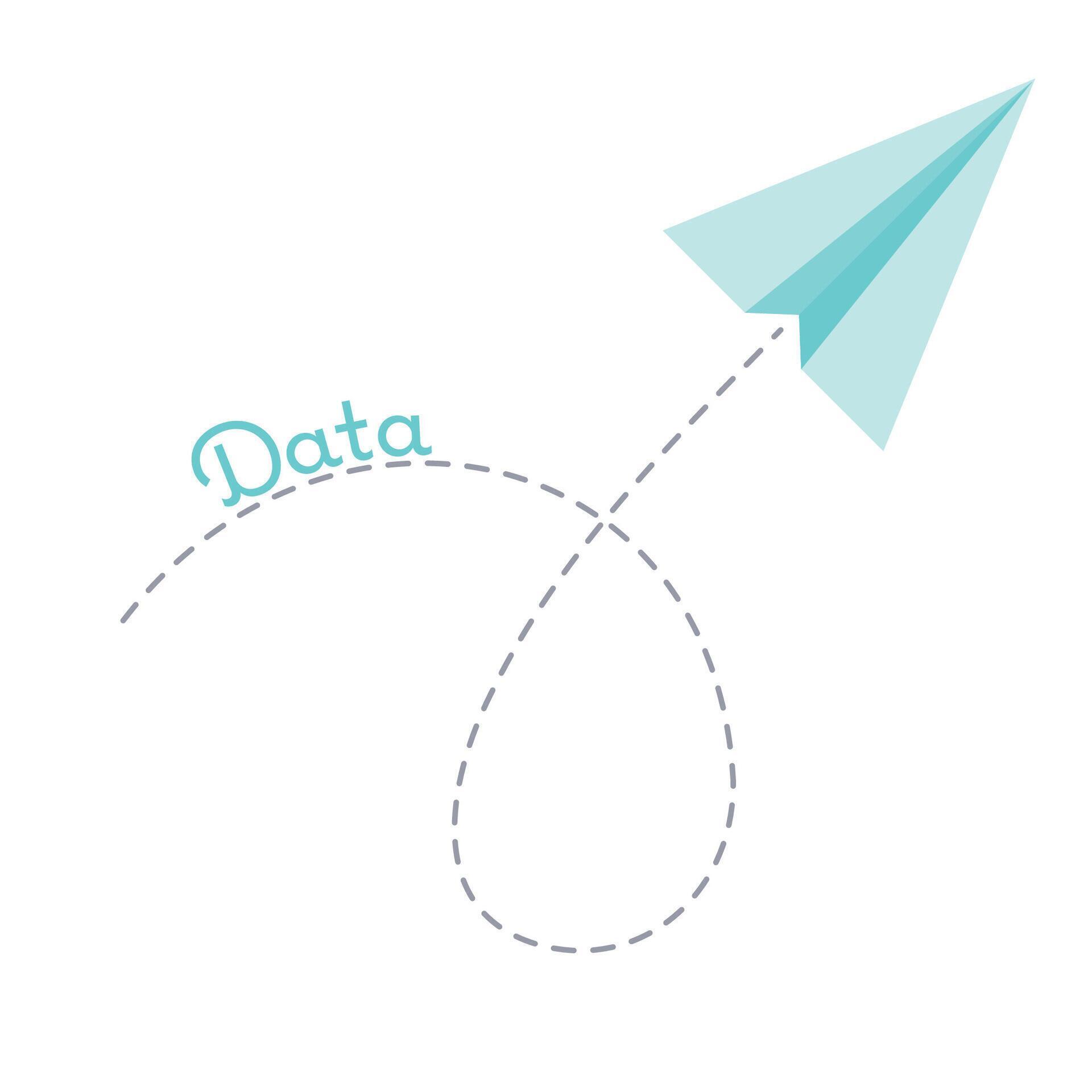 Data information being sent via email or paper airplane vector graphic ... Data information being sent via email or paper airplane vector graphic ...