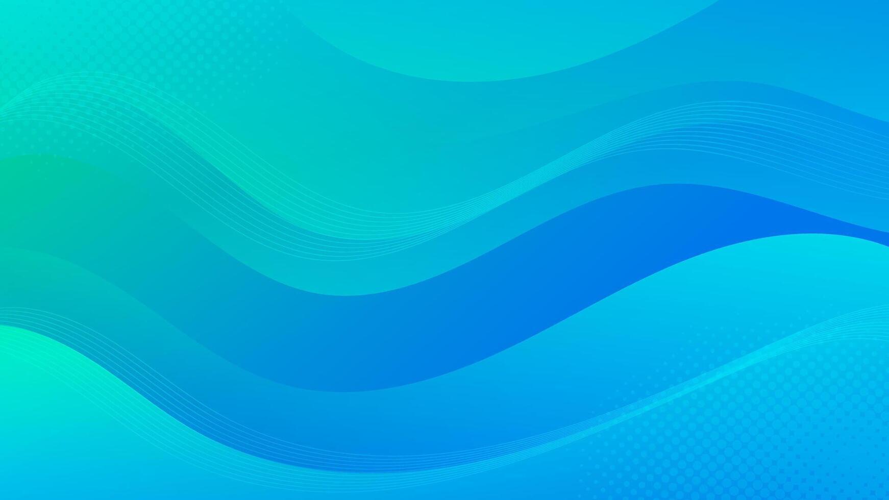 Abstract Green Blue Background With Wavy Shapes Flowing And Curvy Shapes This Asset Is