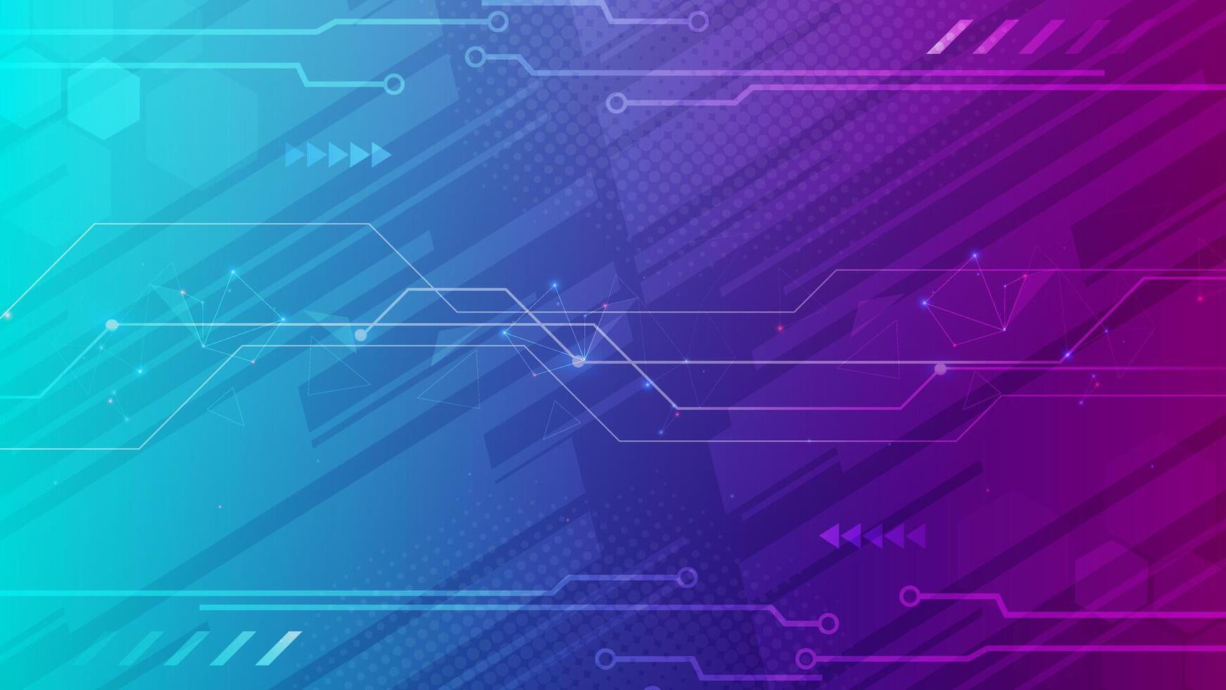 Gradient Digital technology background. Network connection dots and lines. Futuristic background ...