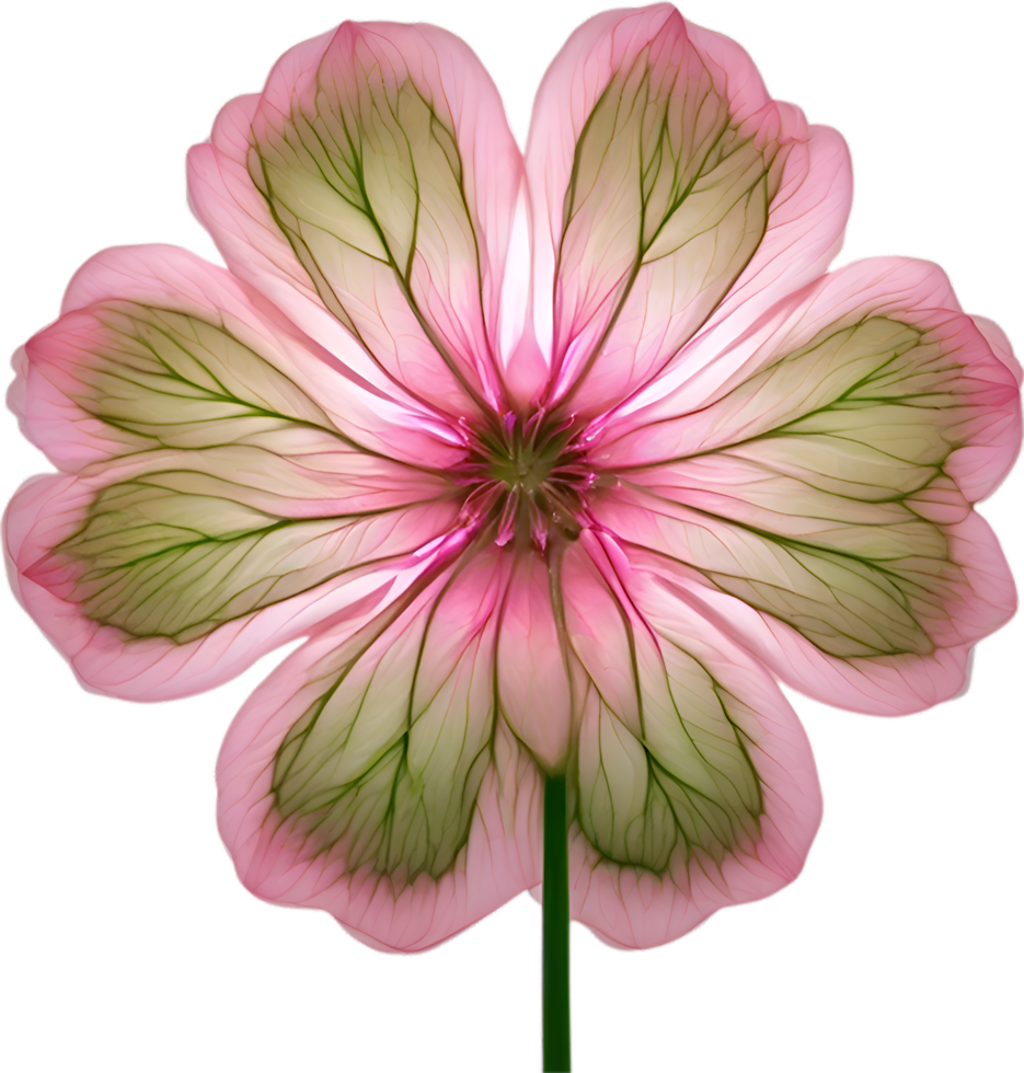 Ai Generated Pink Flower Close Up Glowing Translucent Pink Color Flower 38511112 Png