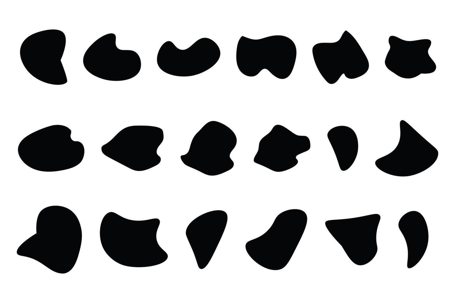 Blob Irregular Shape Organic Set Random Black Simple Shapes Pebble