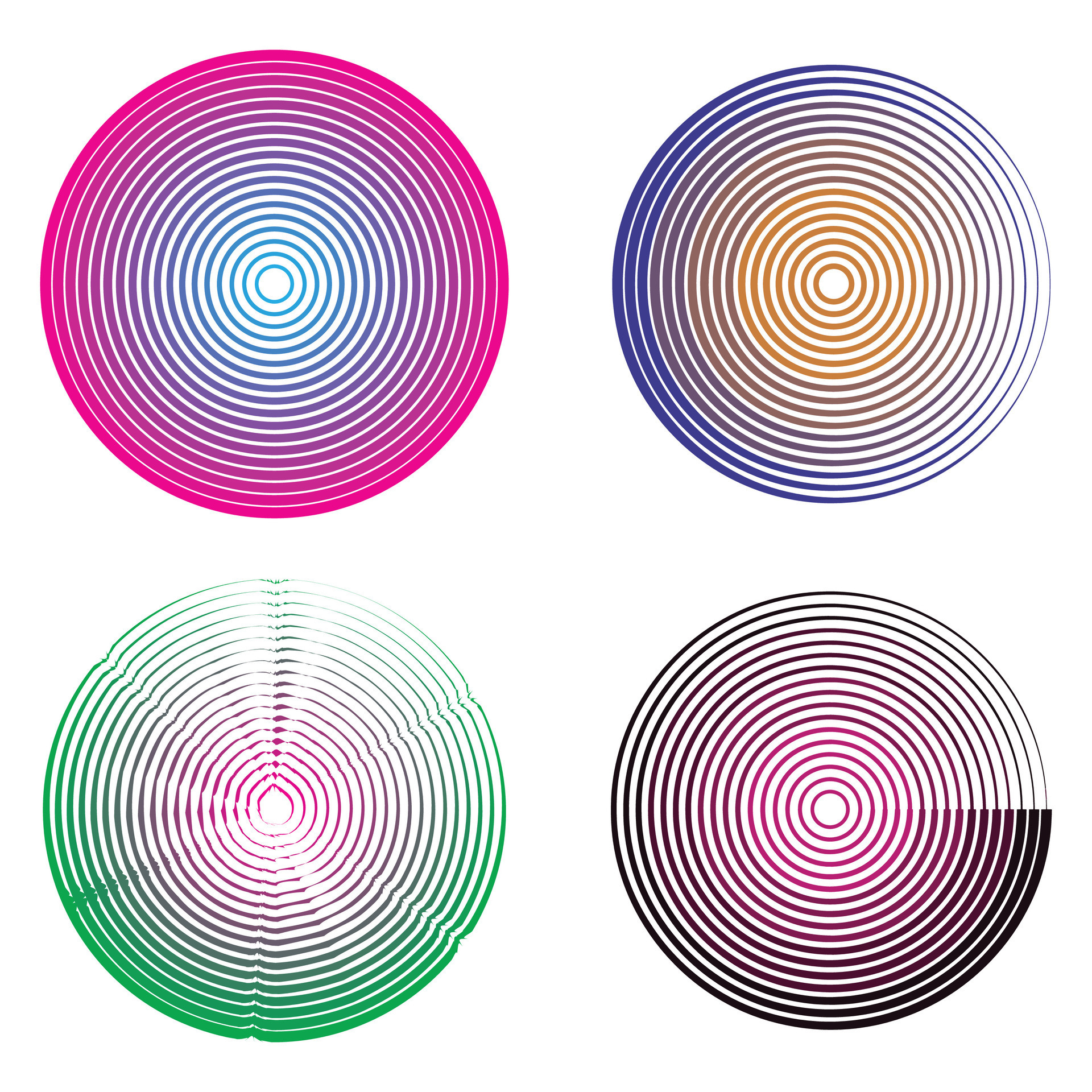 Concentric Circle Elements Spaced Concentric Circle Rings Sound Wave Line In A Circle Concept