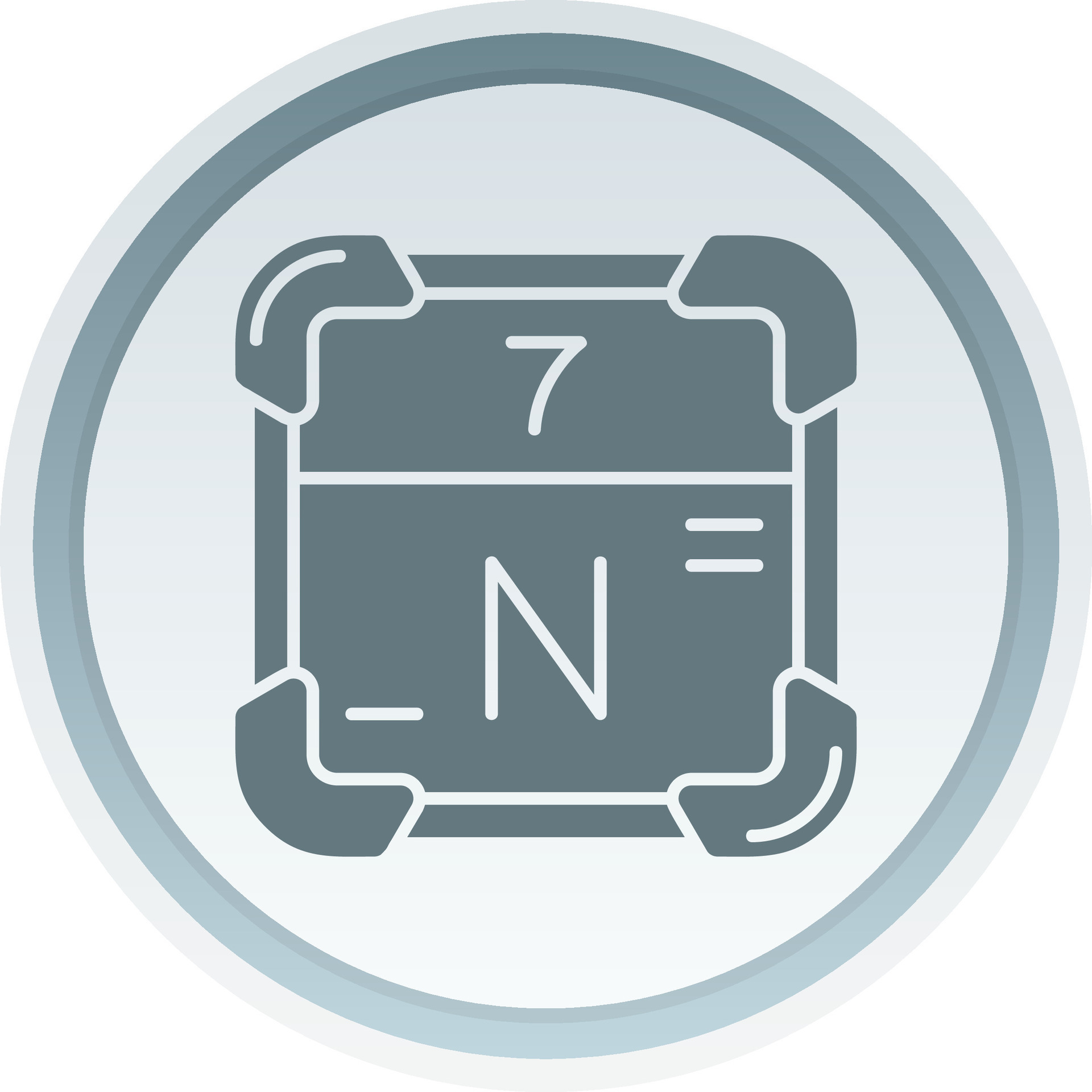 Nitrogen Solid button Icon 38516529 Vector Art at Vecteezy