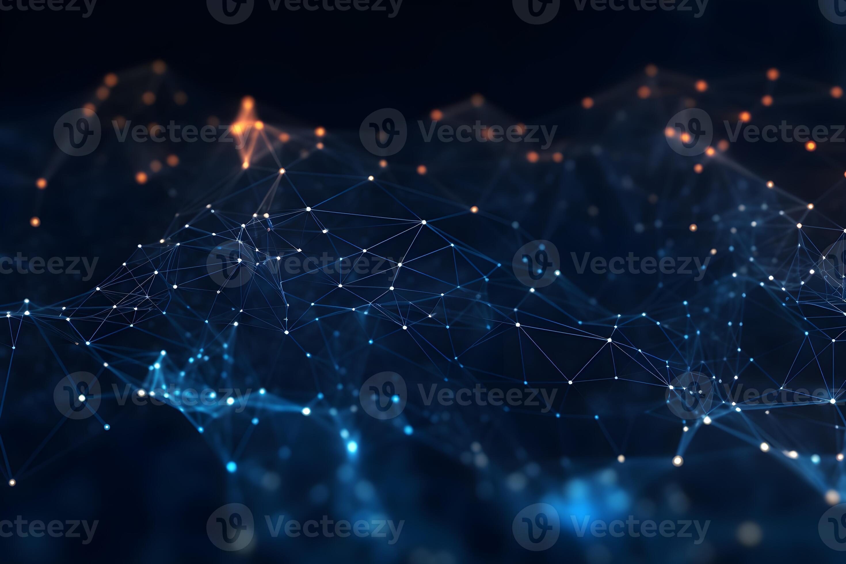 Ai Generated 3d Rendering Abstract Futuristic Dots And Lines Computer Geometric Digital