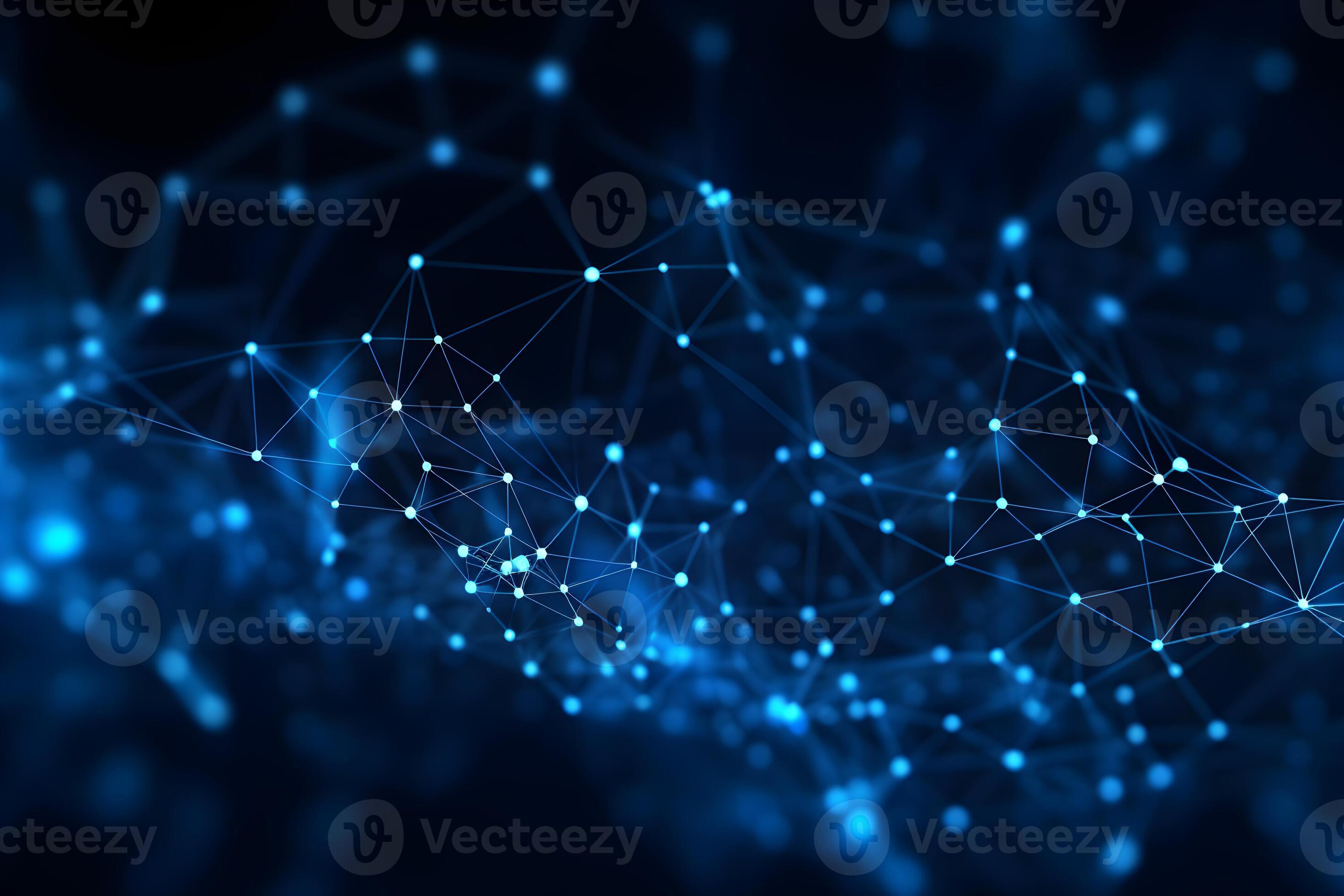 Ai Generated 3d Rendering Abstract Futuristic Dots And Lines Computer Geometric Digital