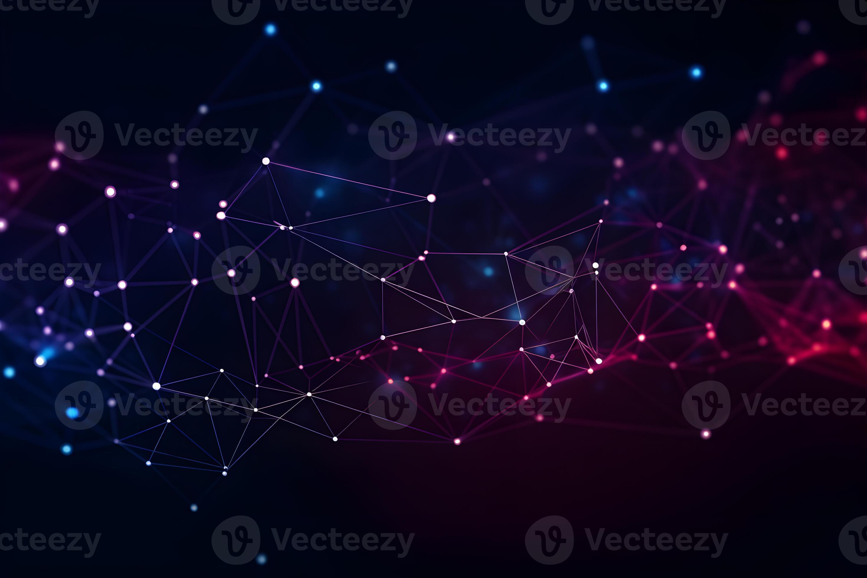 AI generated Digital Technology Background. Network Connection Dots and Lines. Futuristic ...