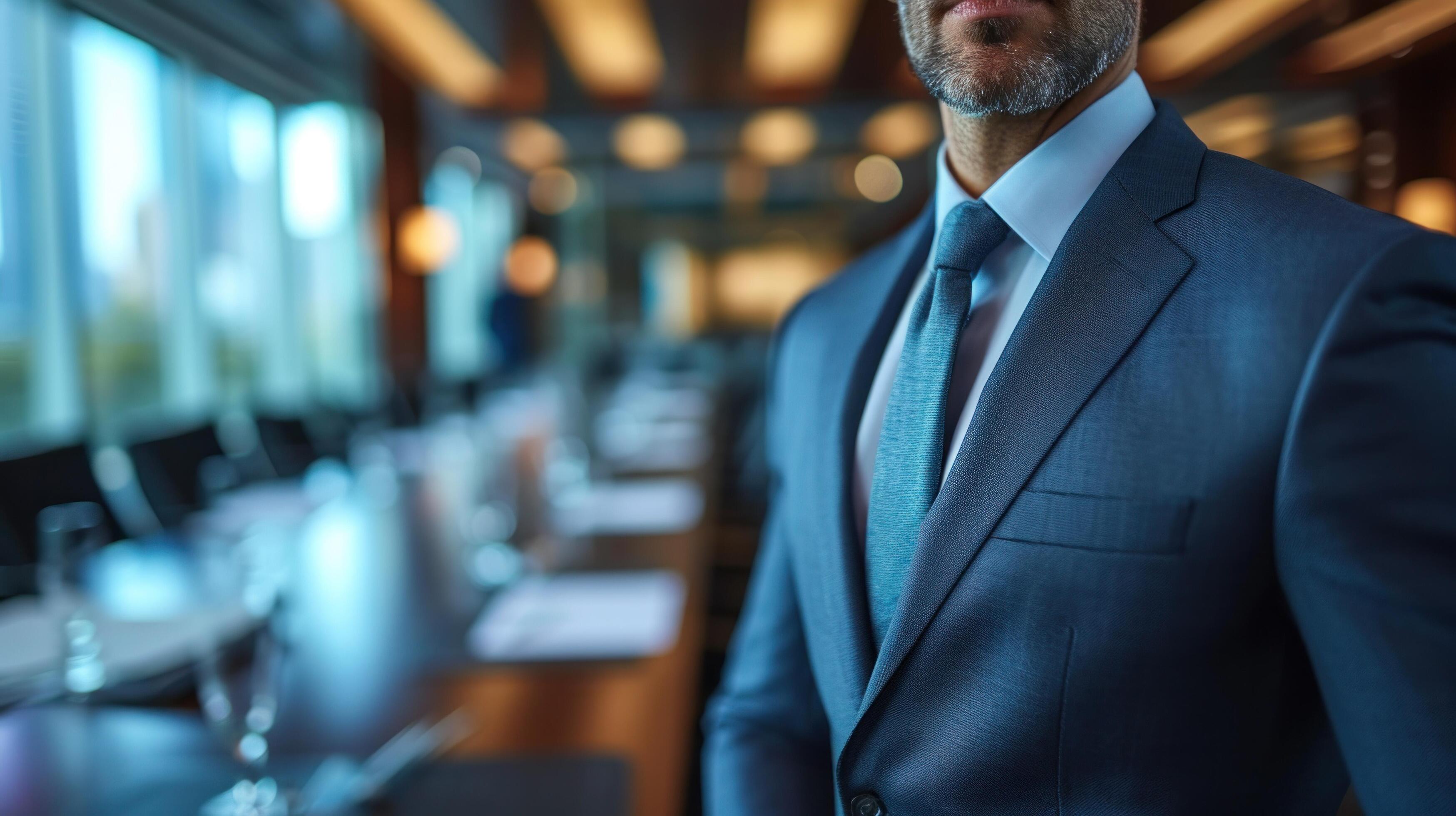AI generated Suited businessman confidently presents strategic plans ... AI generated Suited businessman confidently presents strategic plans ...