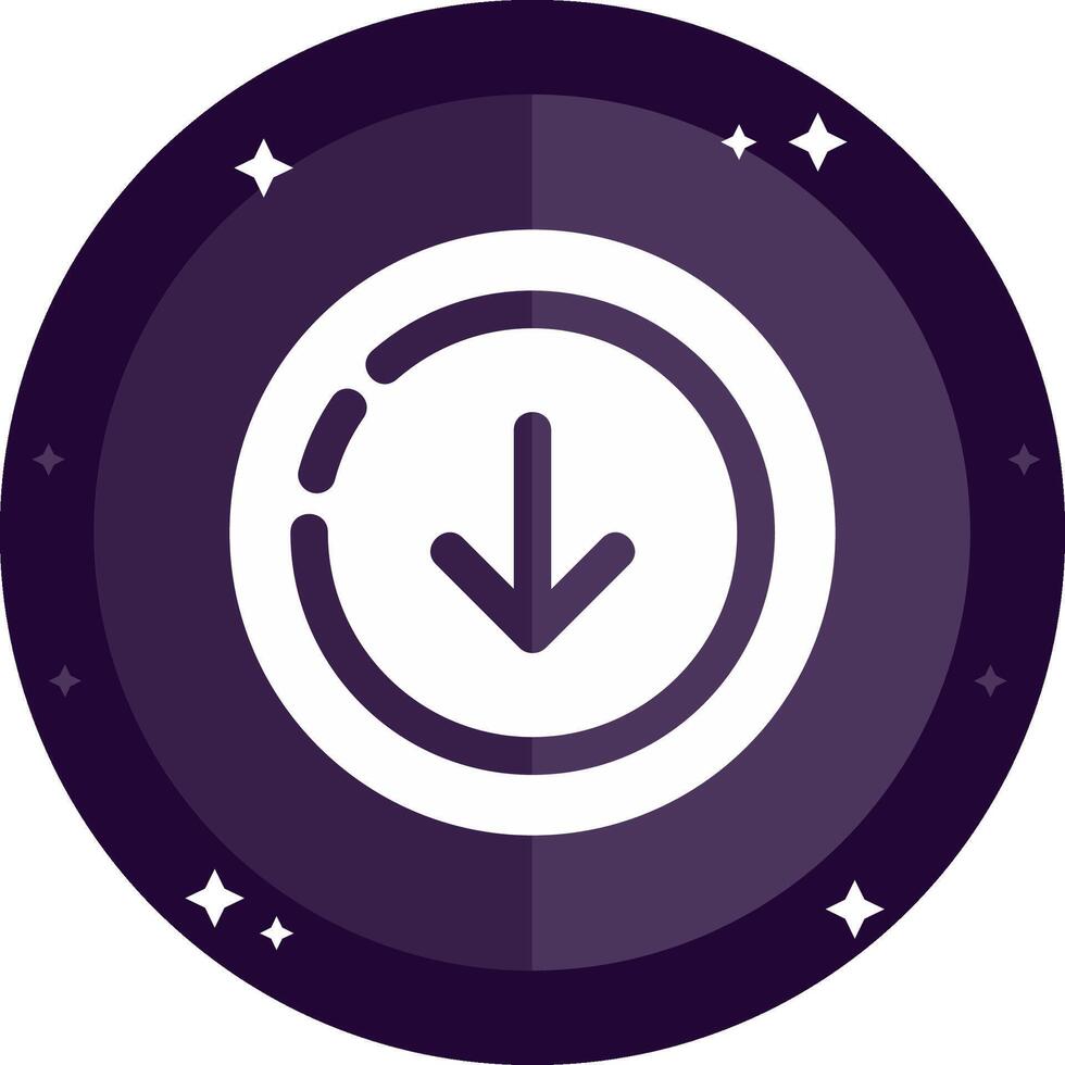 Down Solid badges Icon 38539519 Vector Art at Vecteezy