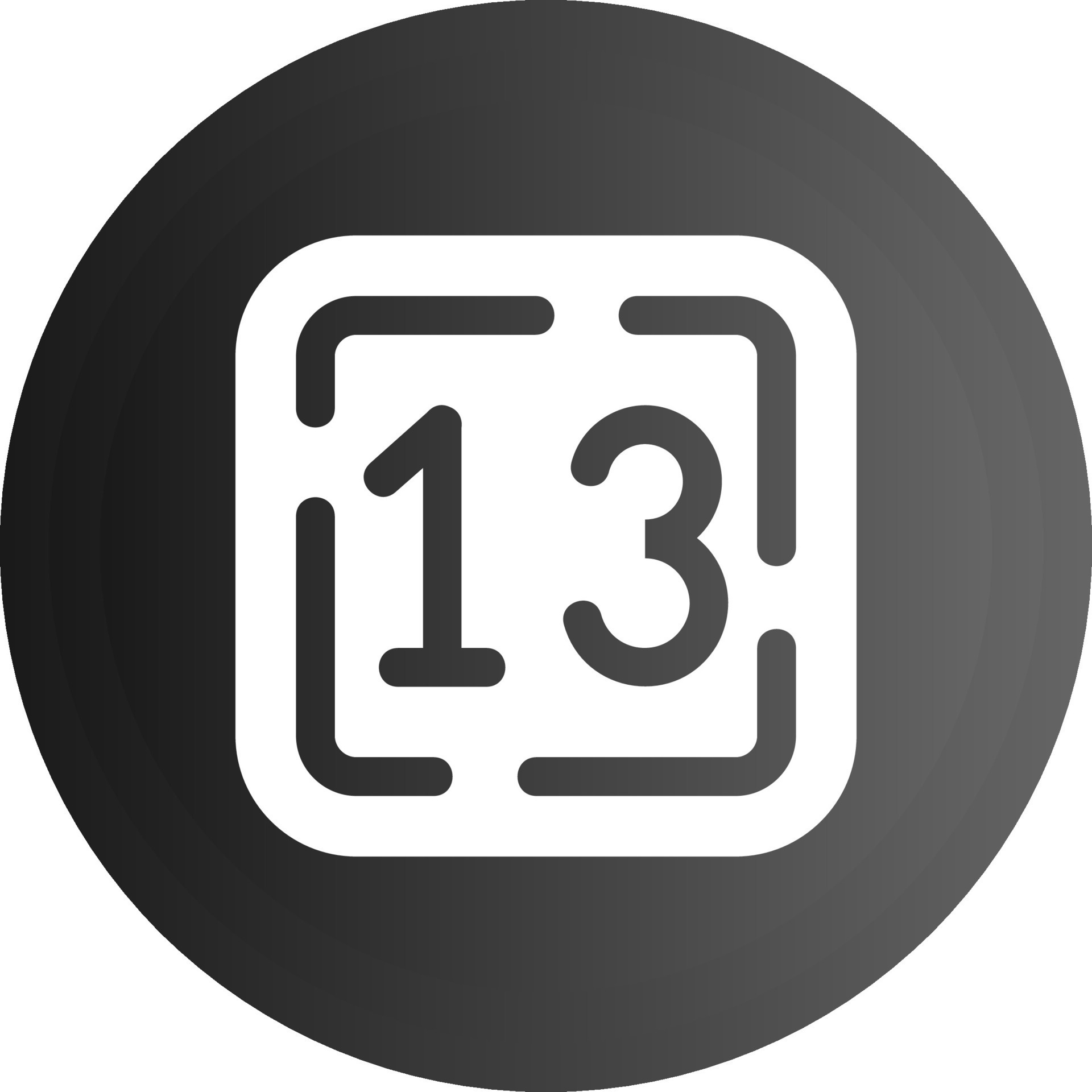 Thirteen Solid black Icon 38543382 Vector Art at Vecteezy